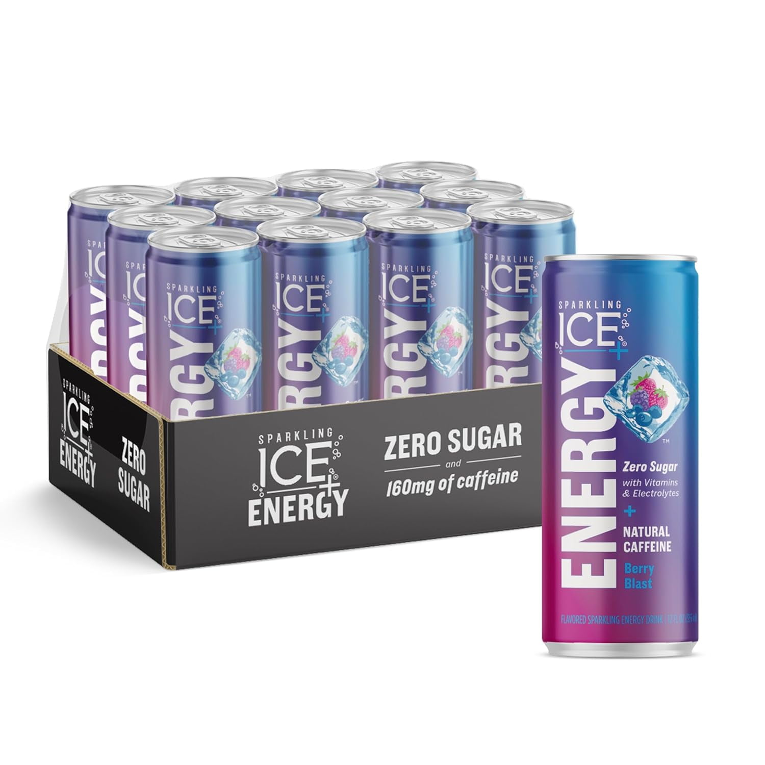 Sparkling Ice +ENERGY Berry Blast. Energy drinks with Vitamins ...
