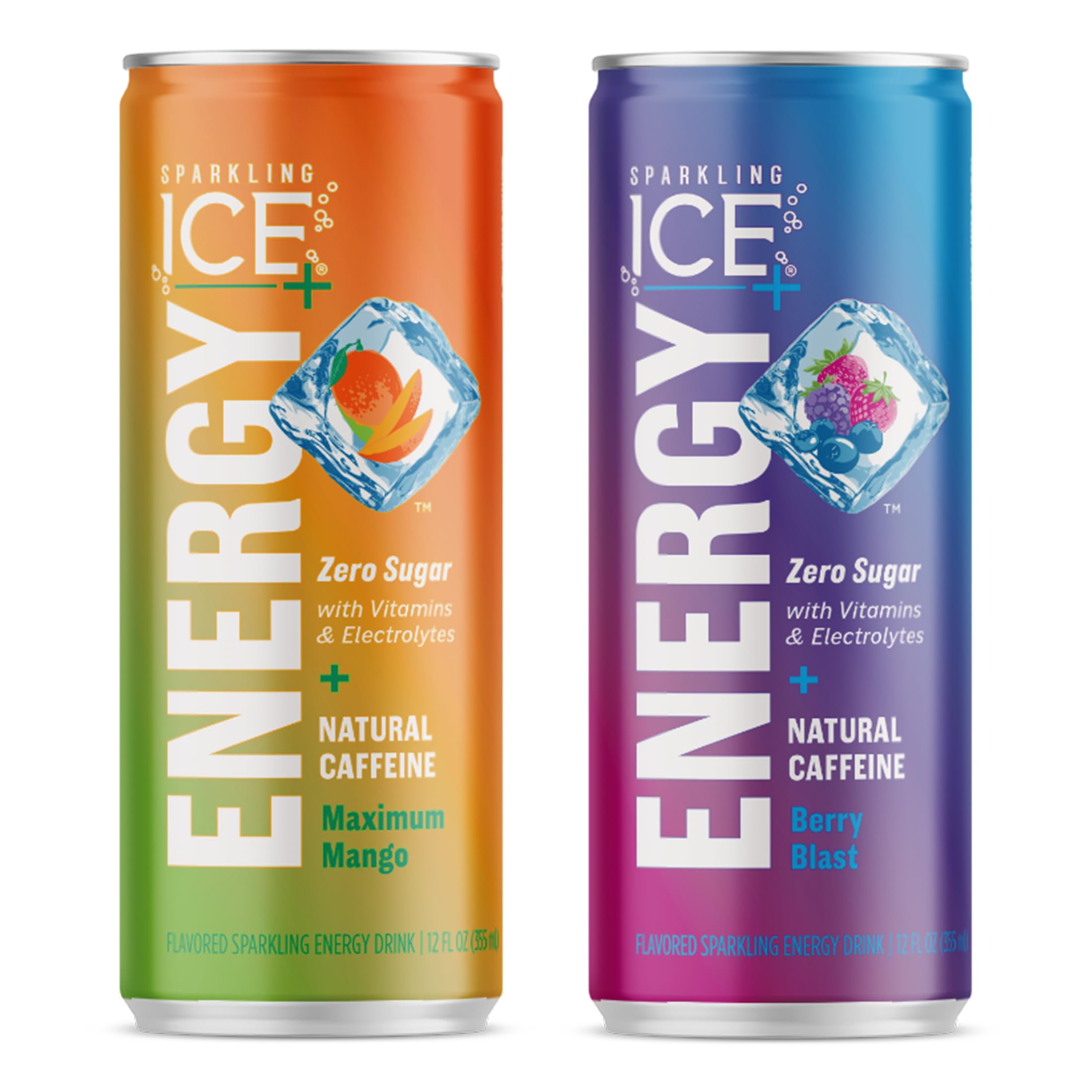 Sparkling Ice +ENERGY Maximum Mango and Sparkling Ice +ENERGY Berry Blast Sparkling Water ...