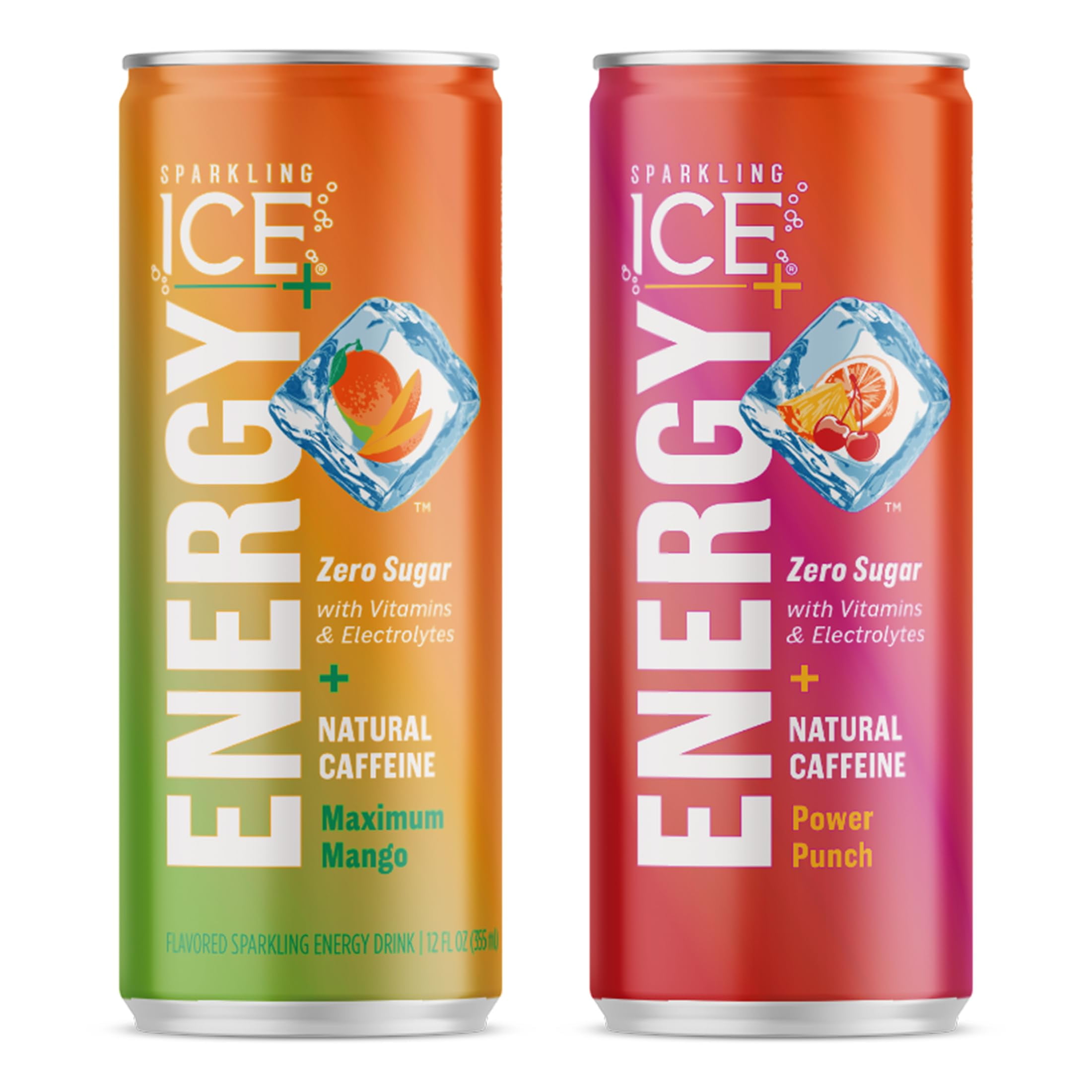 Sparkling Ice +ENERGY Maximum Mango Sparkling Water 12 fl oz Cans (Pack ...