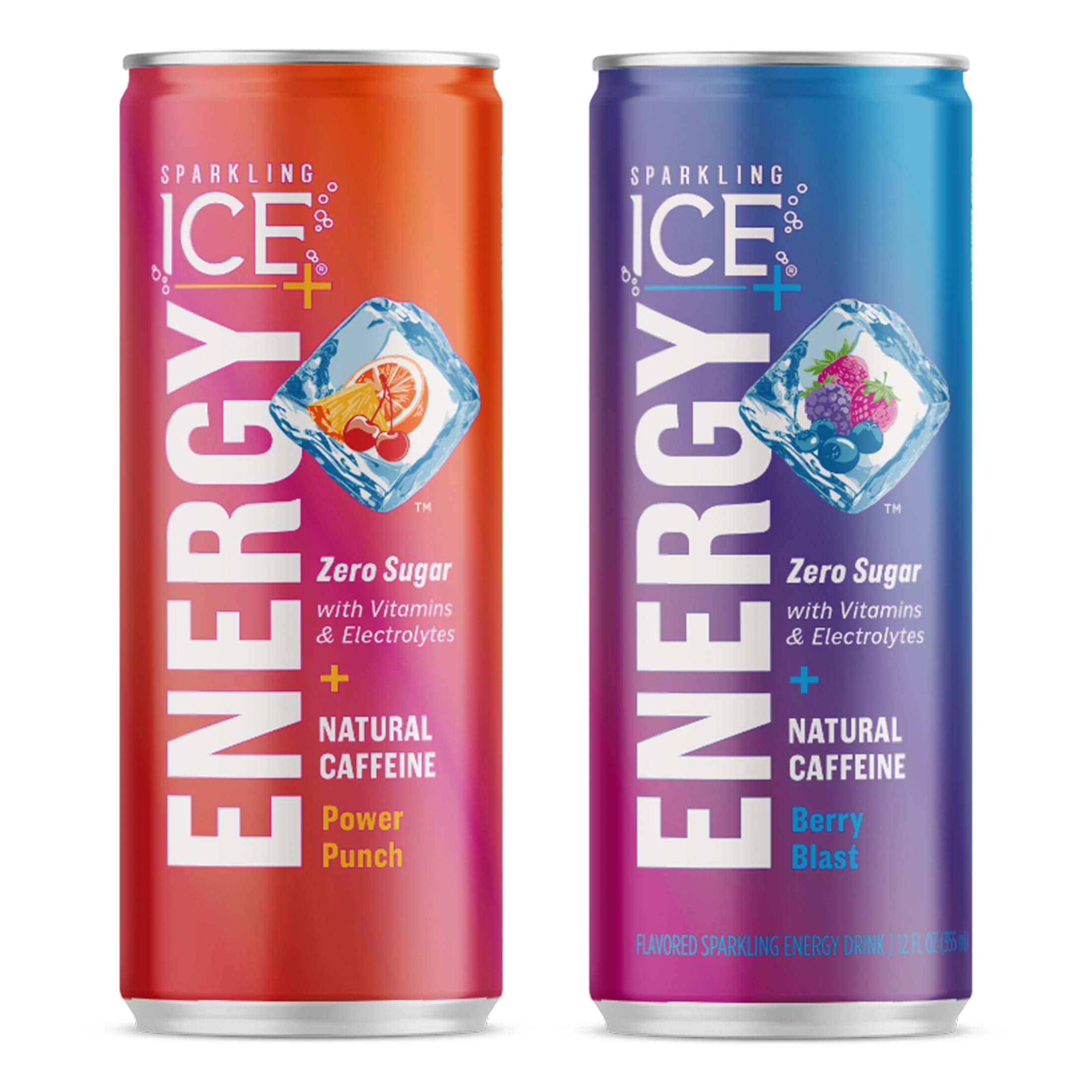 Sparkling Ice +ENERGY Power Punch Sparkling Water 12 fl oz Cans (Pack ...