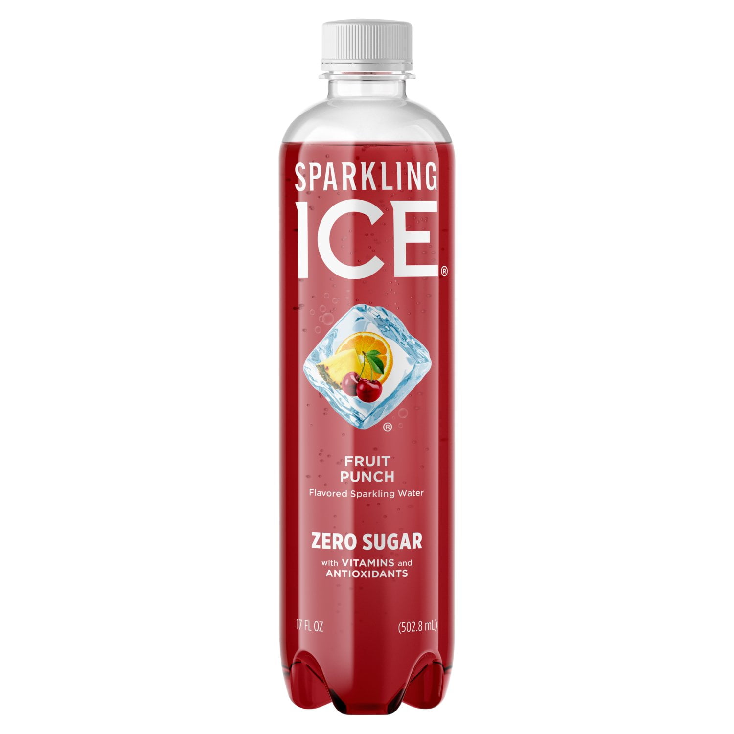 Sparkling Fruit Punch Flavored Water, 17 oz Bottle, Antioxidants, Zero ...