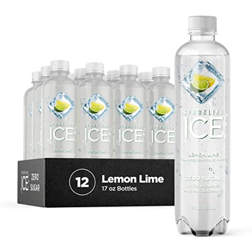 Sparkling Ice, Lemon Lime Sparkling Water, Zero Sugar Flavored Water, with Vitamins and ...