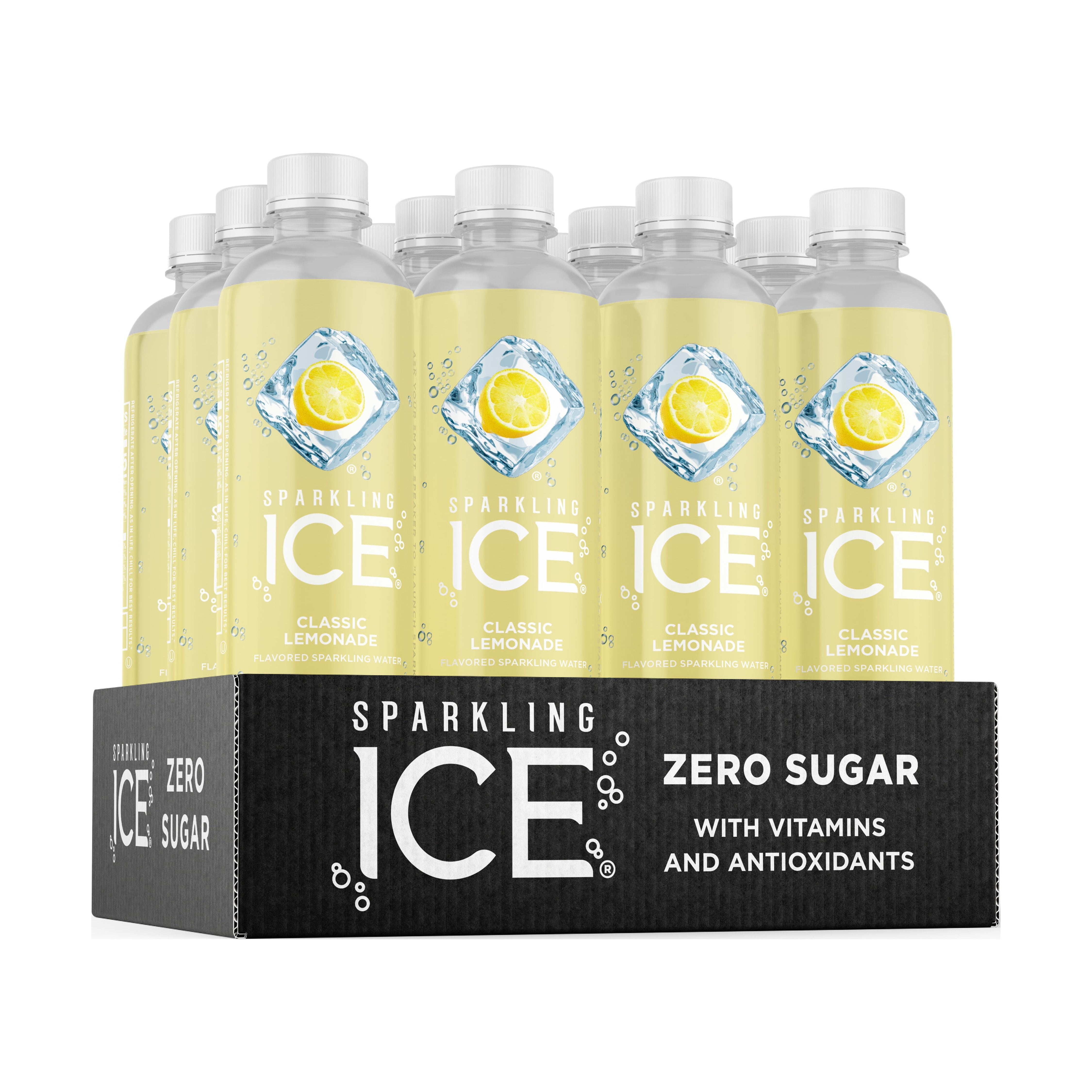 Sparkling Ice Zero Sugar Classic Lemonade, 17 Fl Oz, Pack of 12 - Naturally Flavored Drink ...
