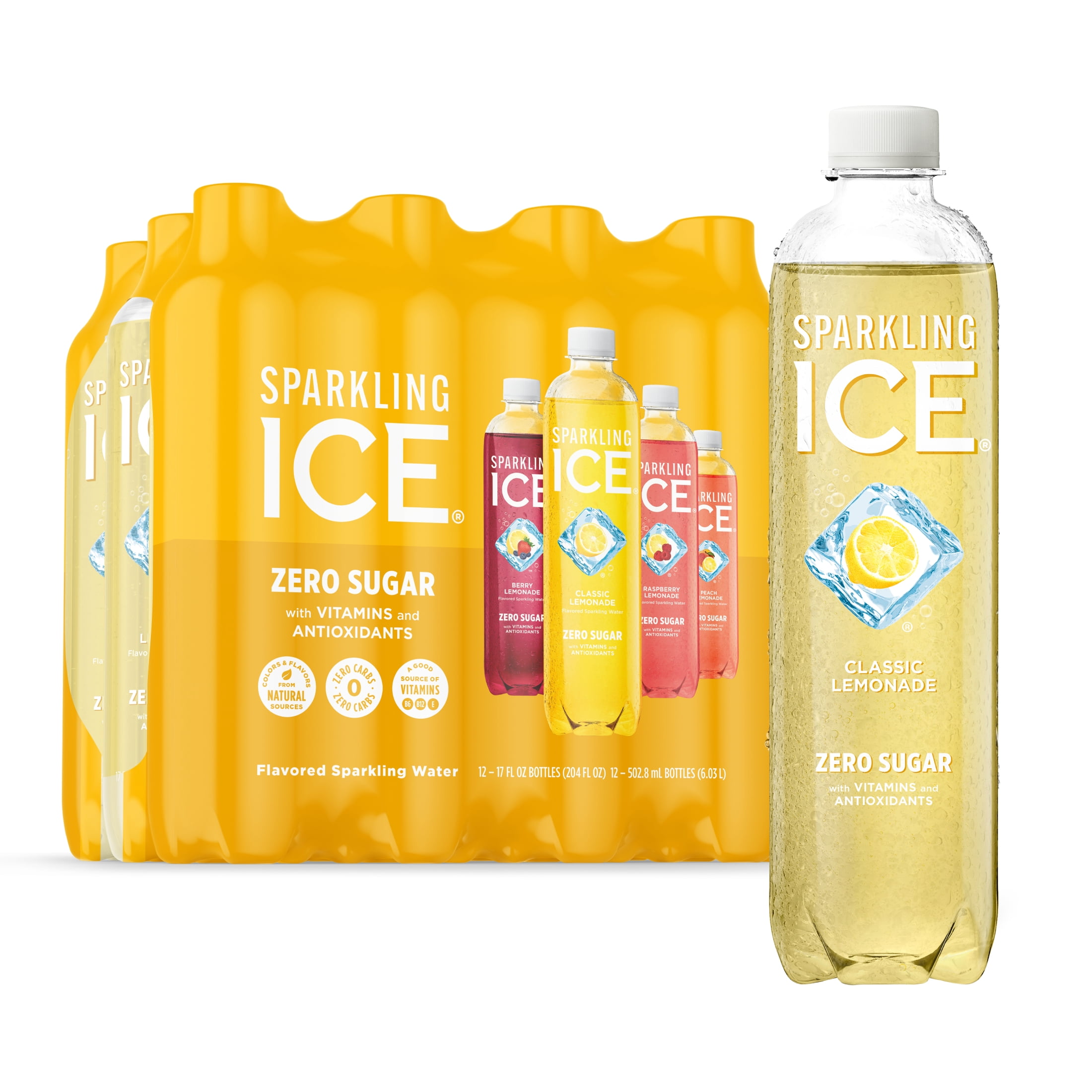 Sparkling Ice Lemonade Variety Pack 17 fl oz, 12 count flavored ...