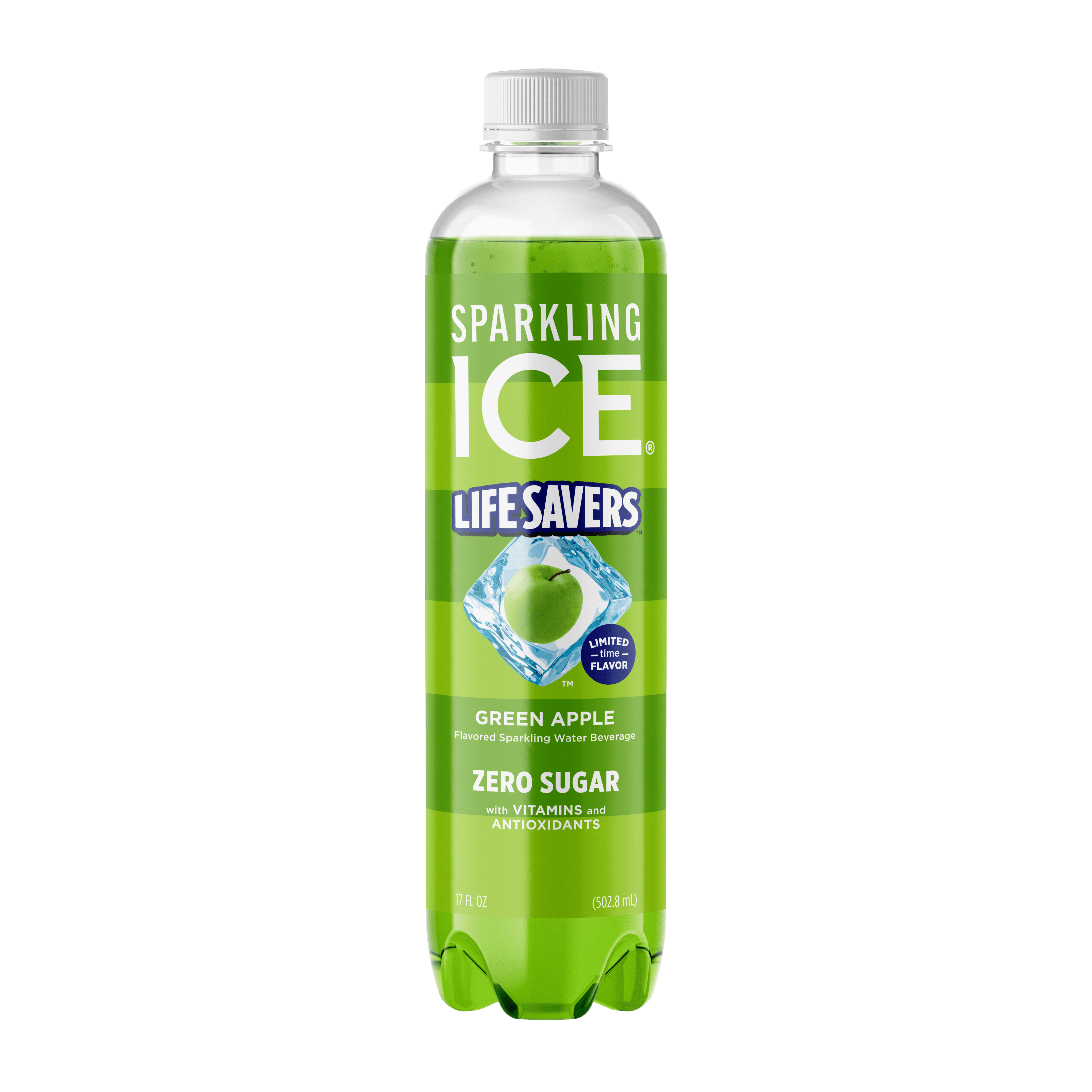 Sparkling Ice Life Savers Green Apple 17oz bottle *Zero Sugar ...