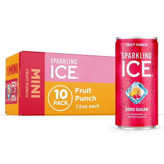 Sparkling Ice® Naturally Flavored Sparkling Water Fruit Punch. 10 Pack 7.5 fl oz Cans - Walmart.com