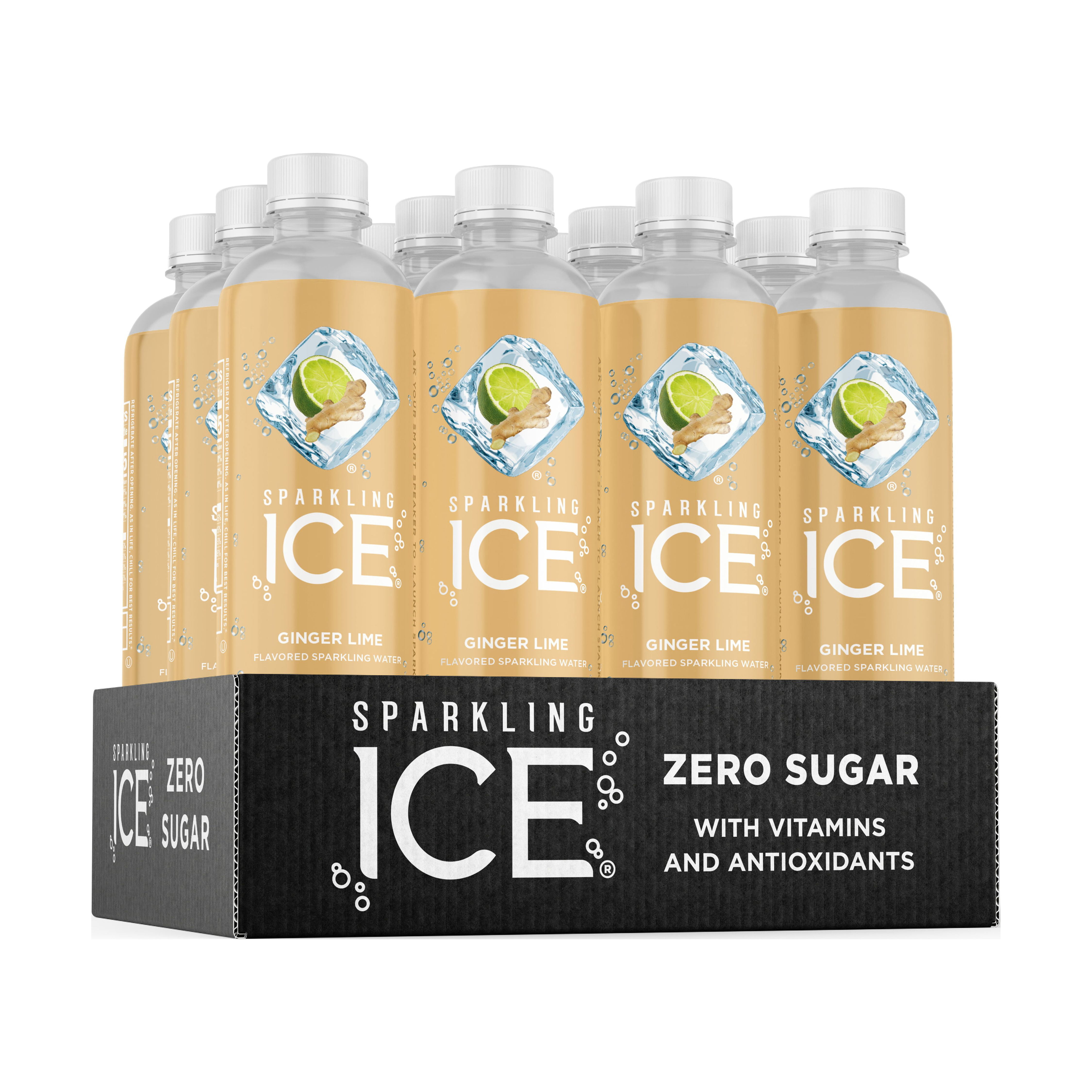 Sparkling Ice® Naturally Flavored Sparkling Water, Ginger Lime 17 Fl Oz, (Pack of 12) - Walmart.com