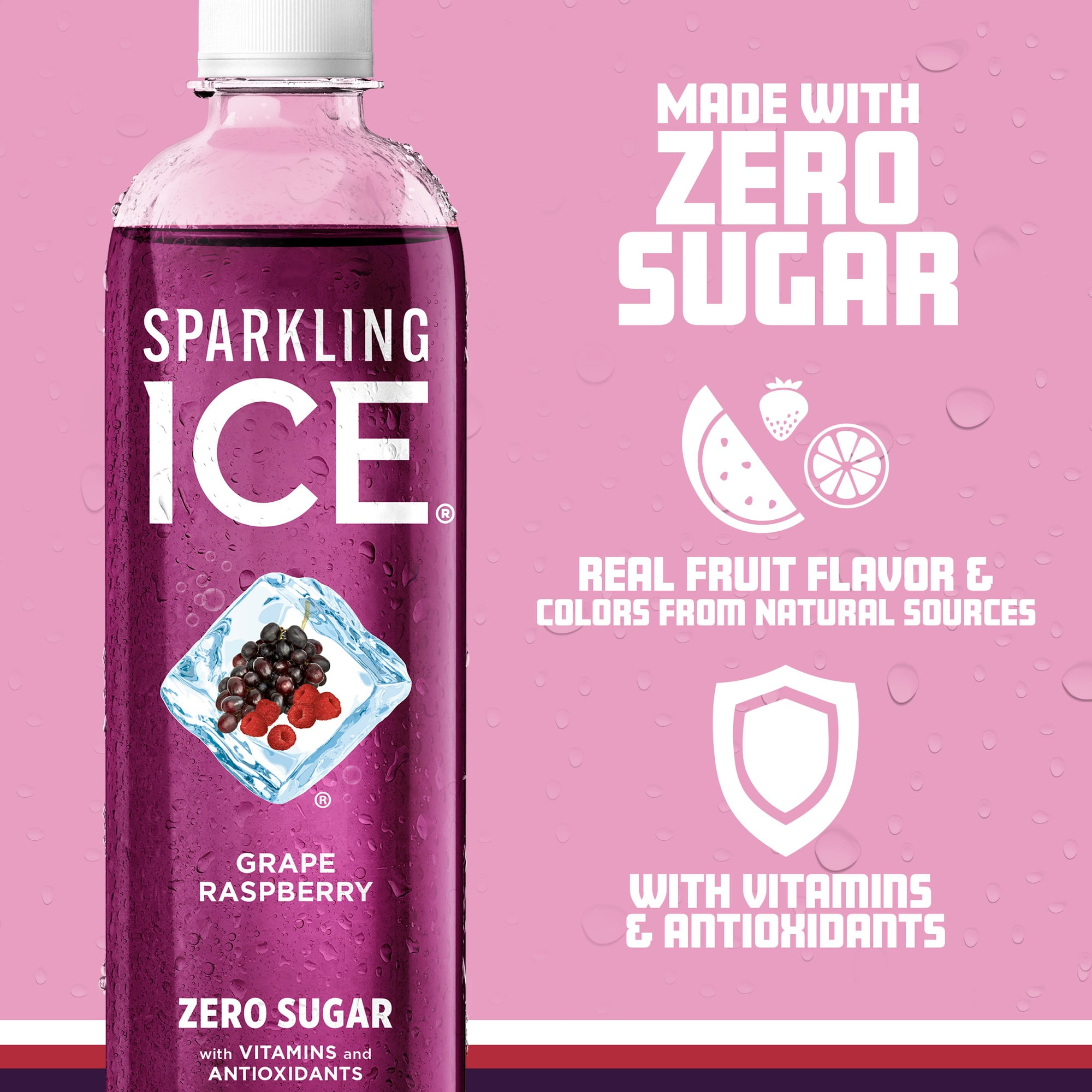 Sparkling Ice® Bubble Drink, Grape Raspberry Flavored Sparkling Water ...