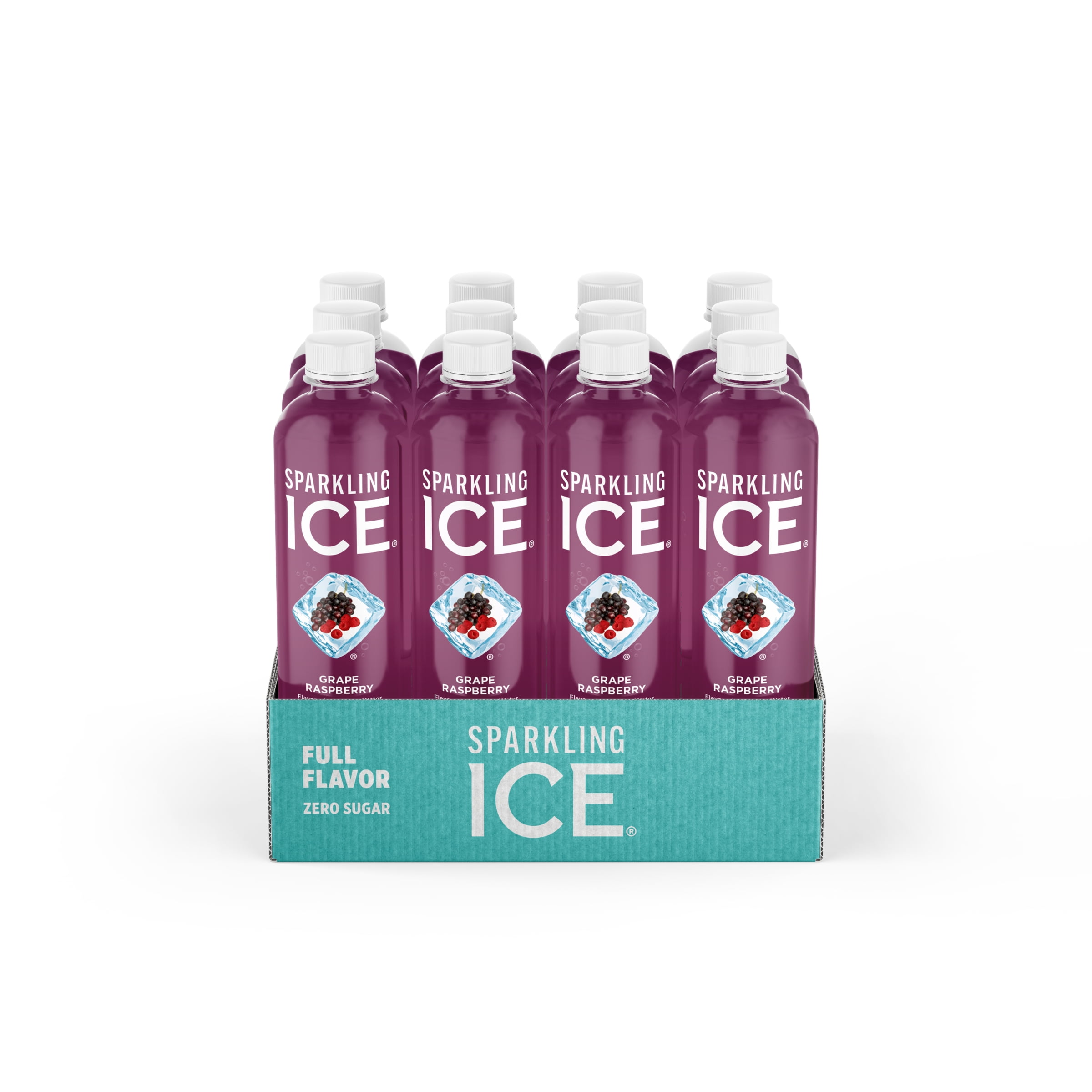 Sparkling Ice, Sparkling Water, 17 fl oz Bottles, Grape Raspberry ...