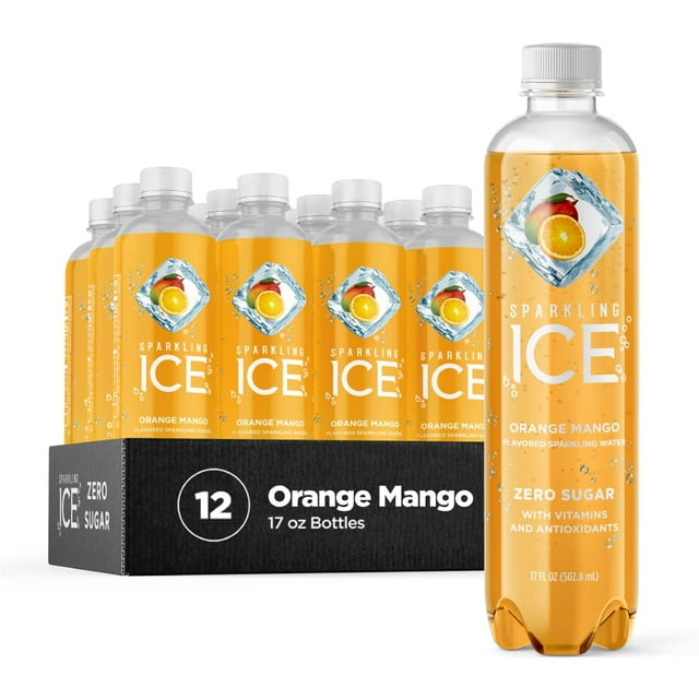 Sparkling Ice, Orange Mango Sparkling Water, Zero Sugar Flavored Water, with Vitamins and ...