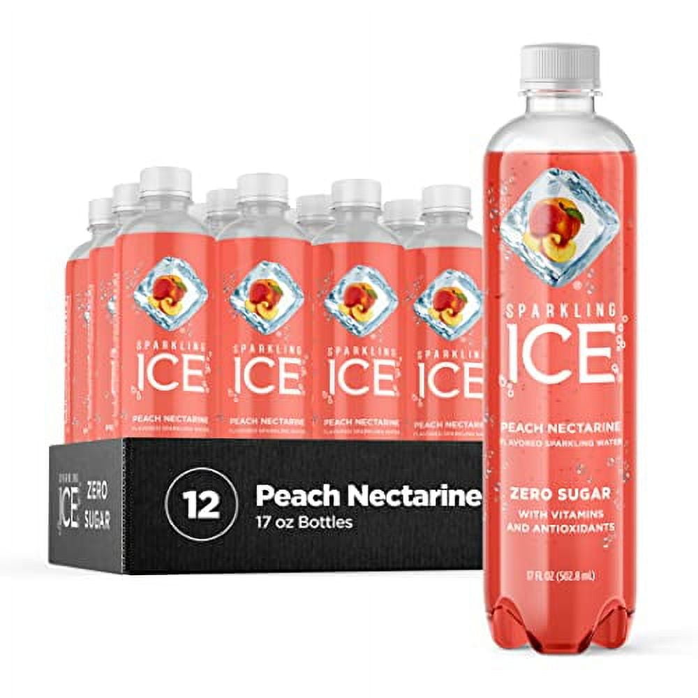 Sparkling Ice, Peach Nectarine Sparkling Water, Zero Sugar Flavored Water, with Vitamins and ...