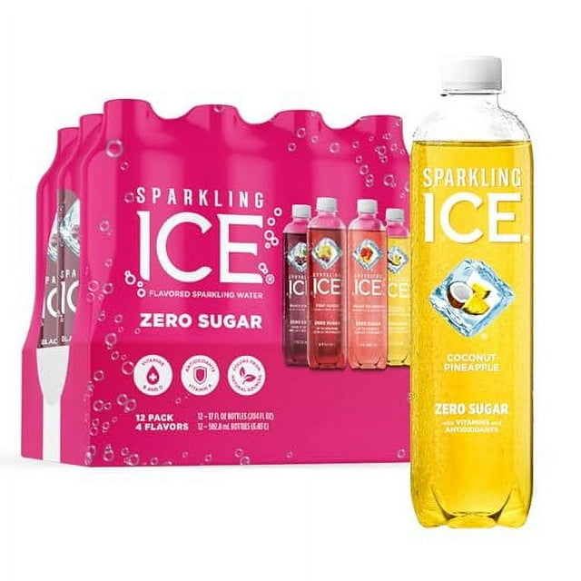 Sparkling Ice Pink Variety Pack, Flavored Sparkling Water, Zero Sugar, and Vitamins and ...