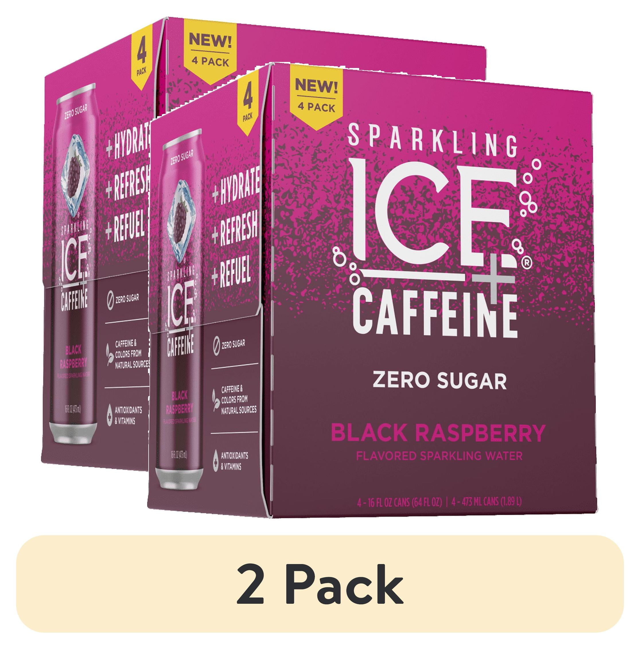 (2 pack) Sparkling Ice Plus Caffeine 4PK Black Raspberry Raspberry ...