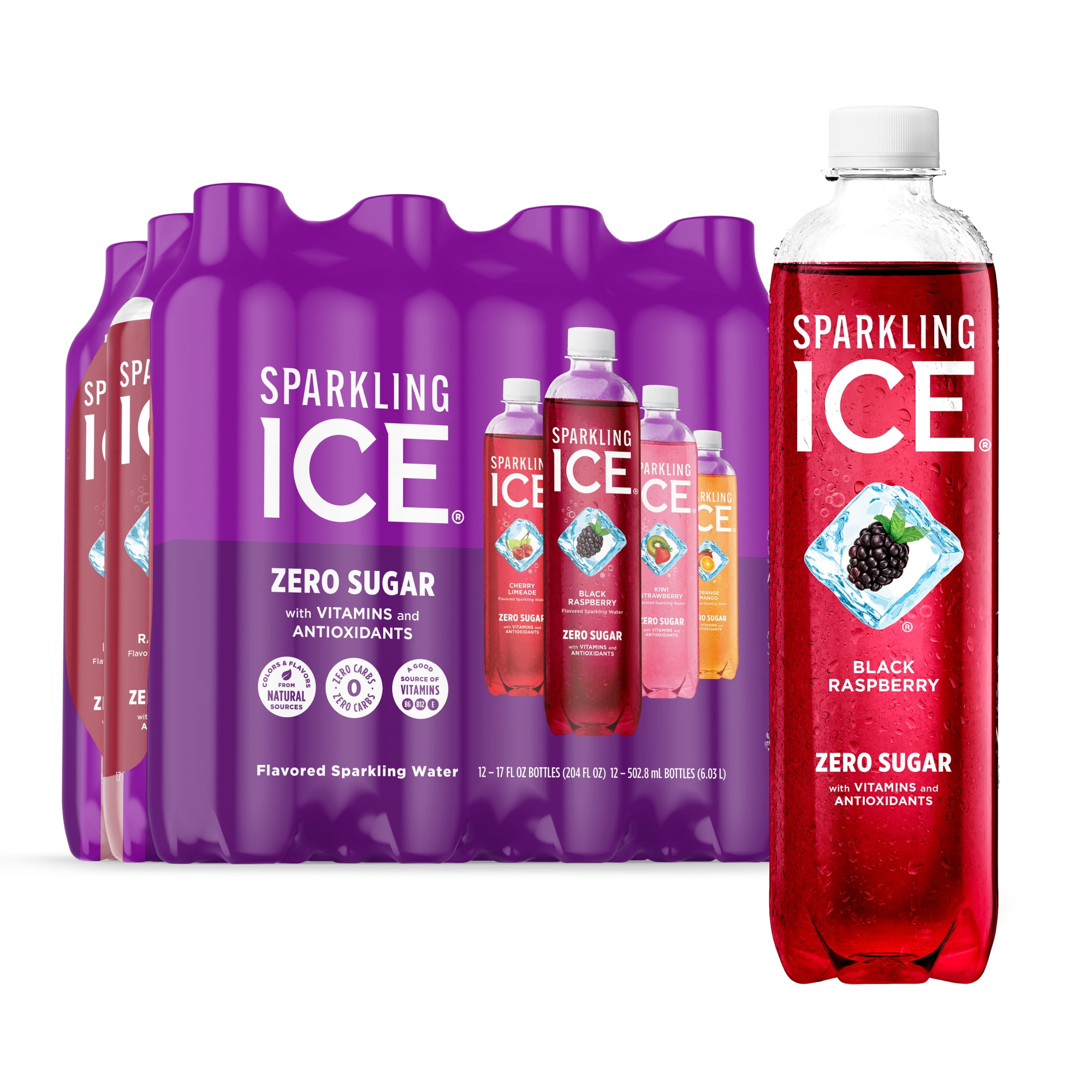 Sparkling Ice Flavored Sparkling Water Purple Variety Pack 17 fl oz 12 ...