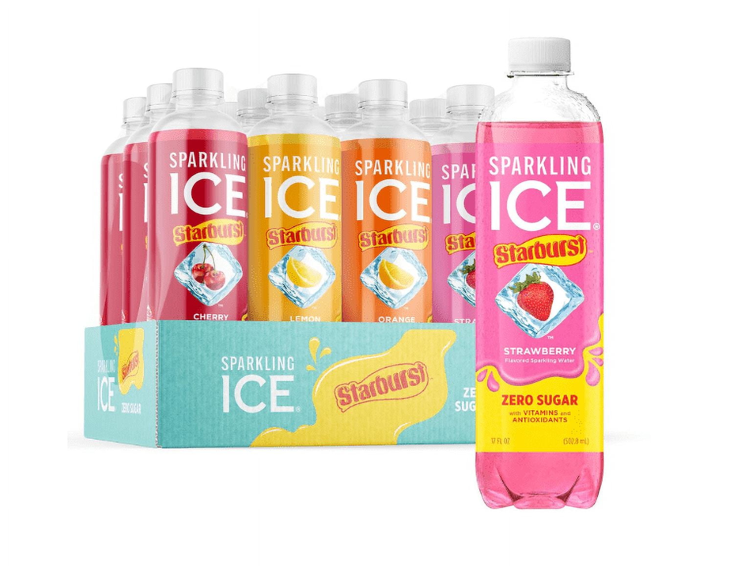 Sparkling Ice STARBURST Variety Pack, Zero Sugar Flavored Sparkling Water, with Vitamins and ...