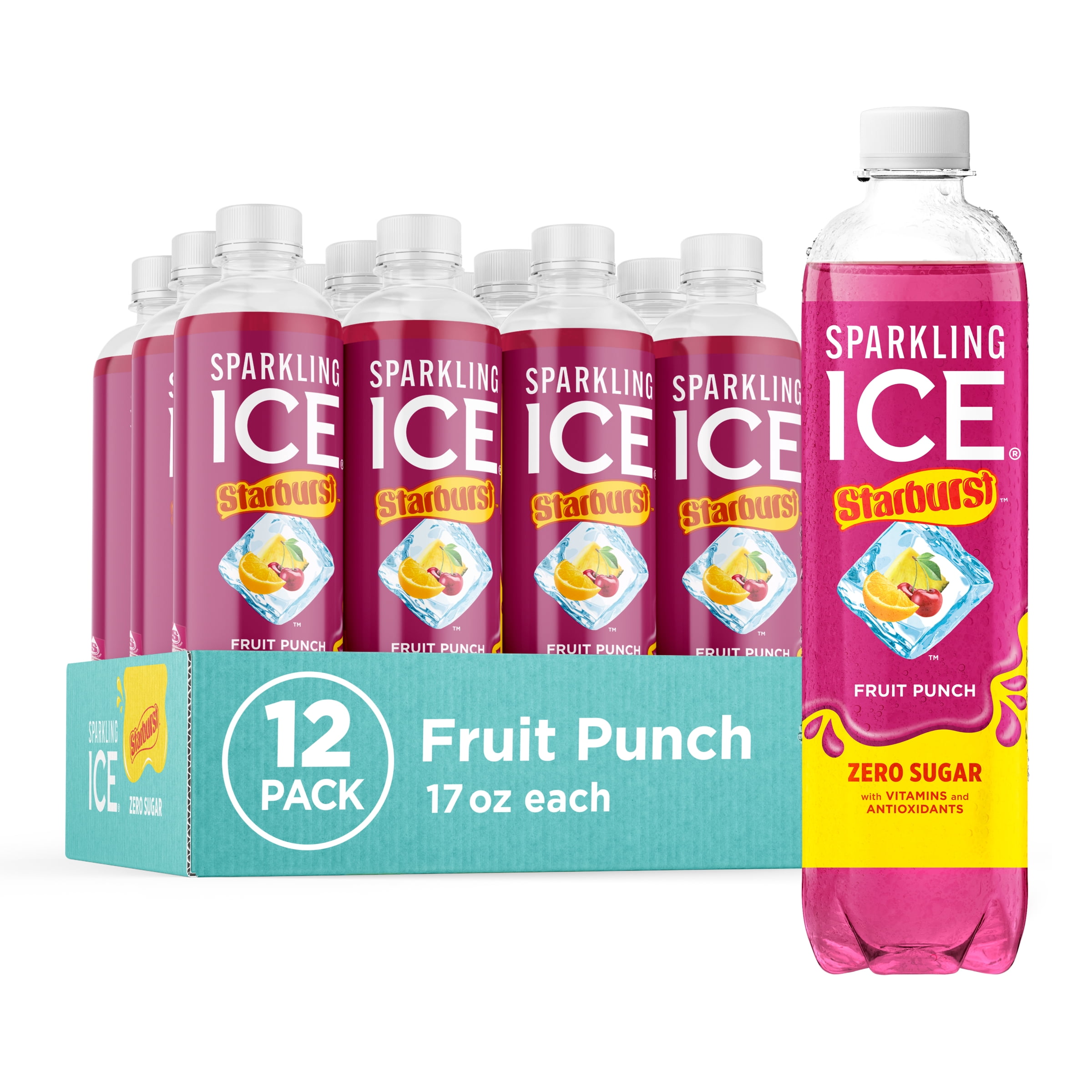 Sparkling Ice STARBURST Fruit Punch, 17 Fl Oz, 12 Count - Walmart.com