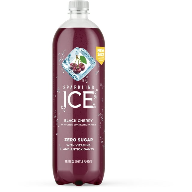 Sparkling Ice Zero Sugar Flavored Sparkling Water, Black Cherry 1L (33 ...