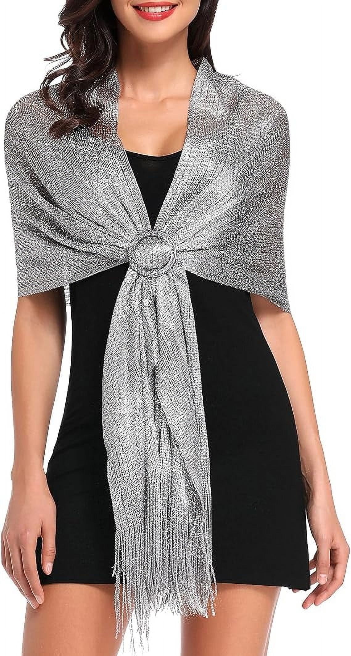 Sparkling Metallic Shawls and Wraps for Evening Party/Wedding/Formal ...