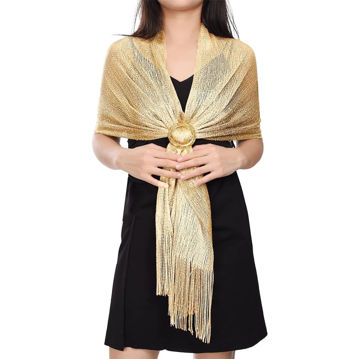 Sparkling Metallic Shawls and Wraps for Women Elegant Wedding Party ...