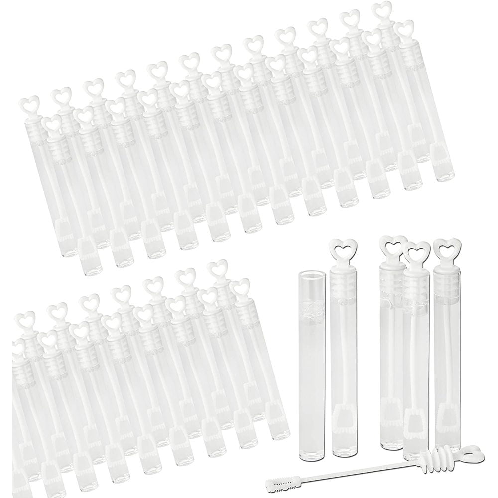 Sparkling Mini Heart Bubble Wands, Clear Liquid Doesn't Stain, Leak ...