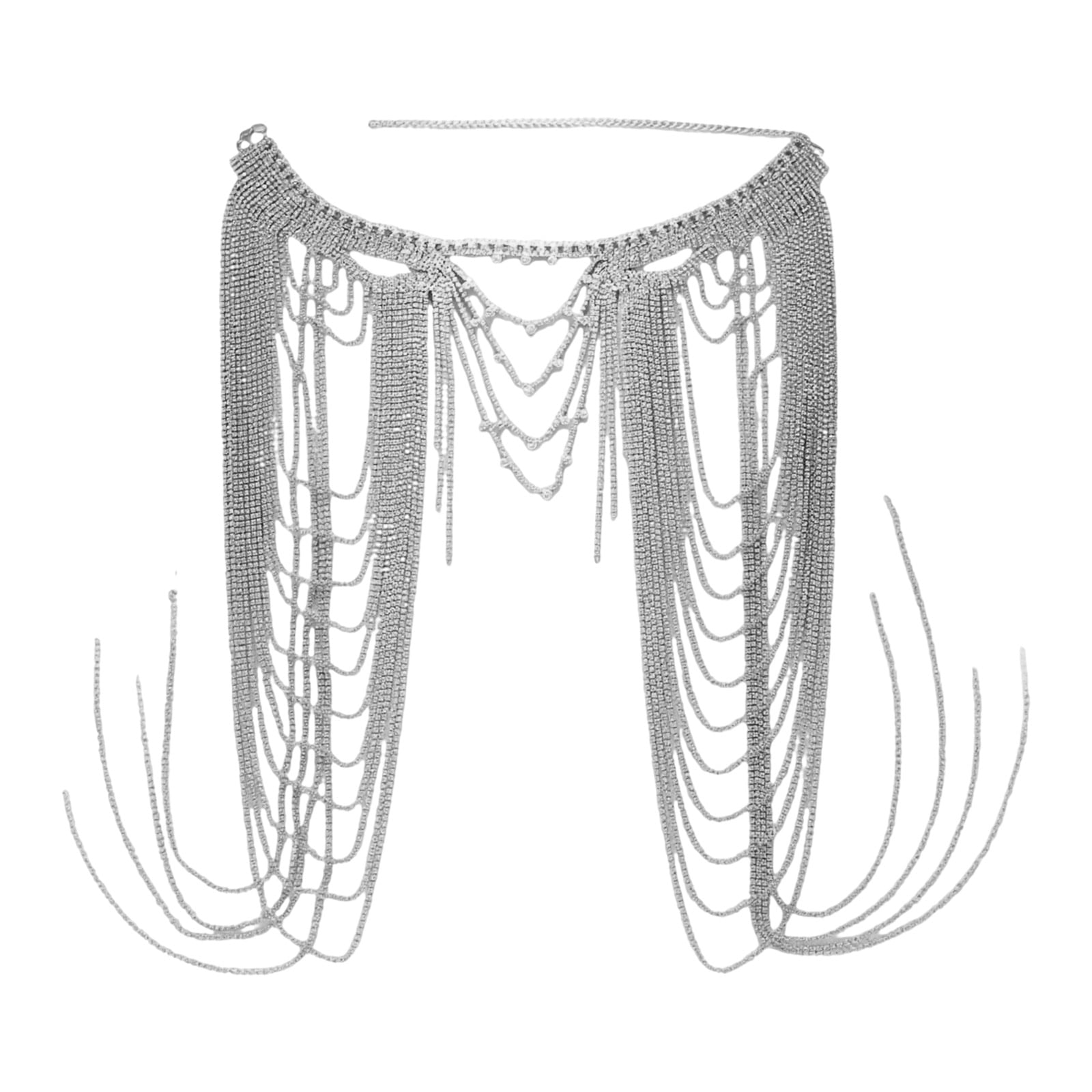 Sparkling Multi Tiered Fringe Body Jewelry Rhinestones Fringe Dance ...