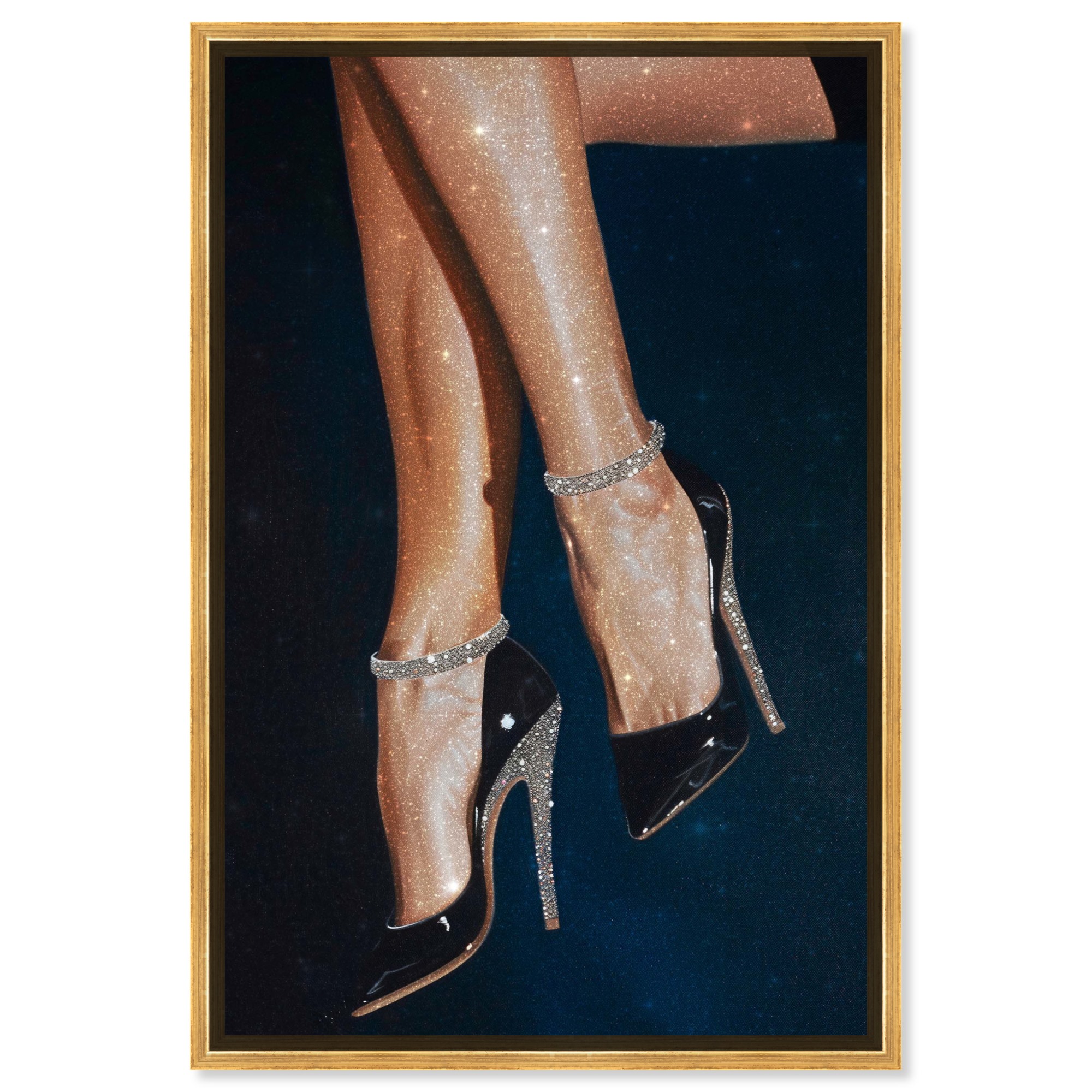 Sparkling Night Heels Canvas Feminine Black White Art by Art Remedy ...