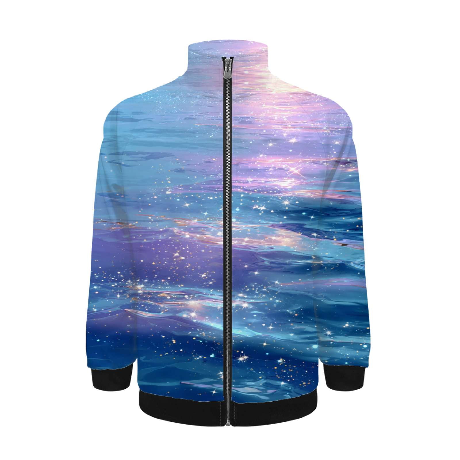 Sparkling Ocean Waves Jacket Men's Street Cool Long Sleeves Coat ...