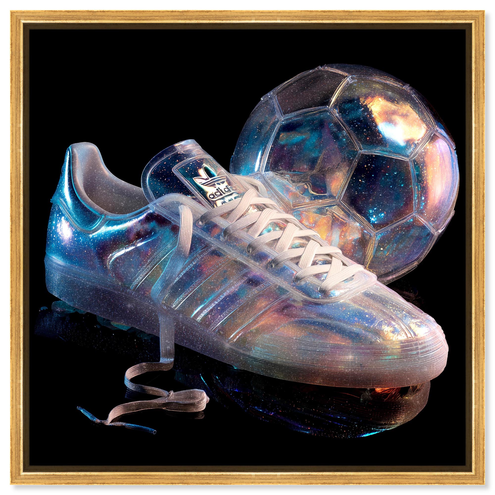 Sparkling Opal Sneaker and Soccer Ball Canvas Print Sports Wall Art by ...