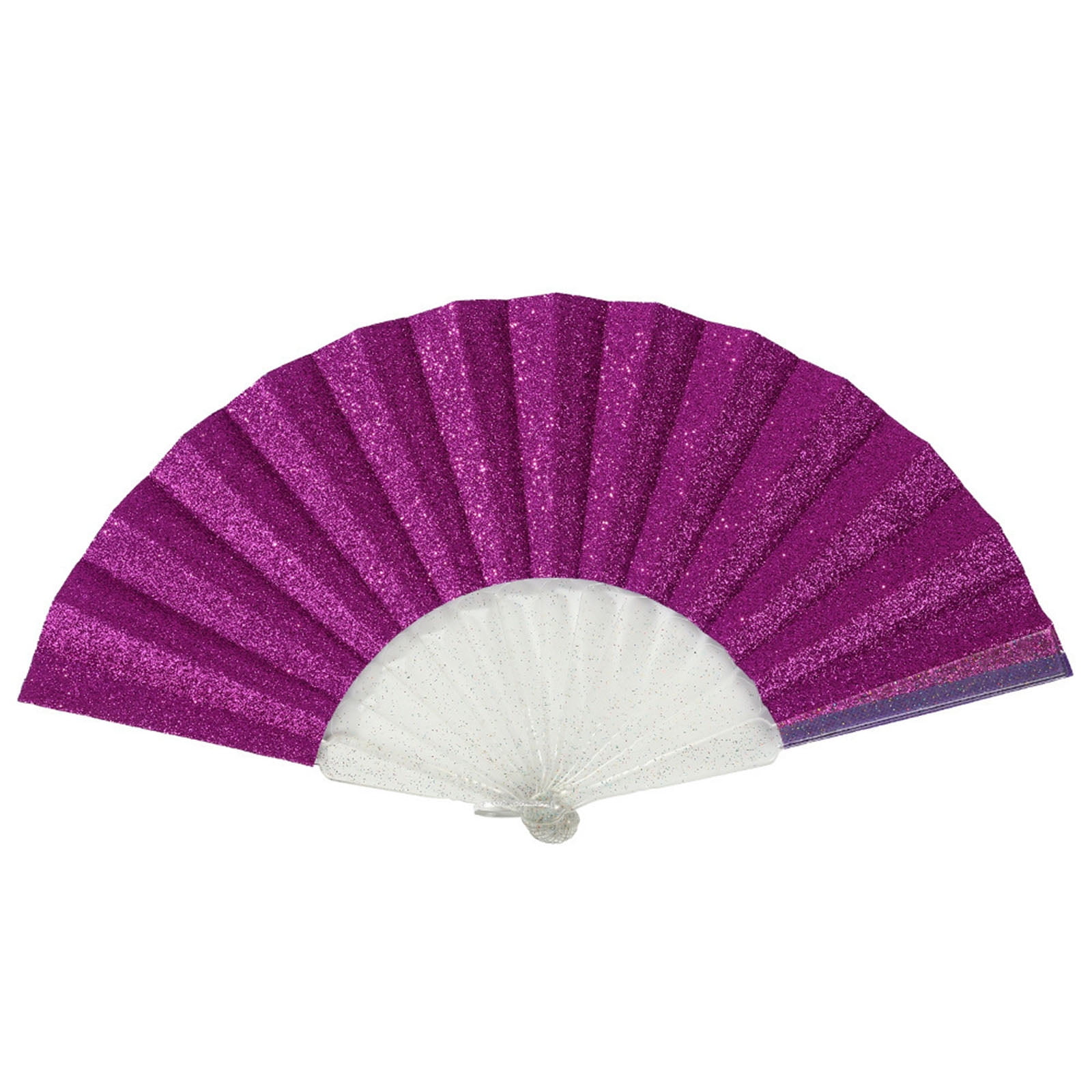 Sparkling Plastic Hand Fan Glittering Embellishment Clear Ribs Folding ...