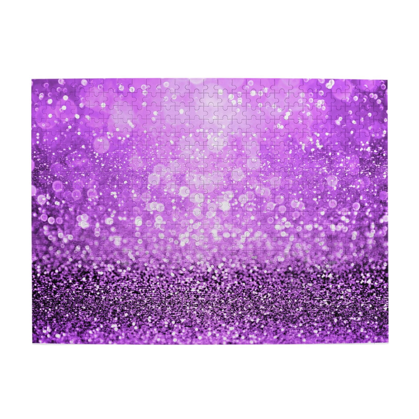Sparkling Purple Glitter, Jigsaw Puzzles 500 Pieces Wooden Jigsaw Toy ...