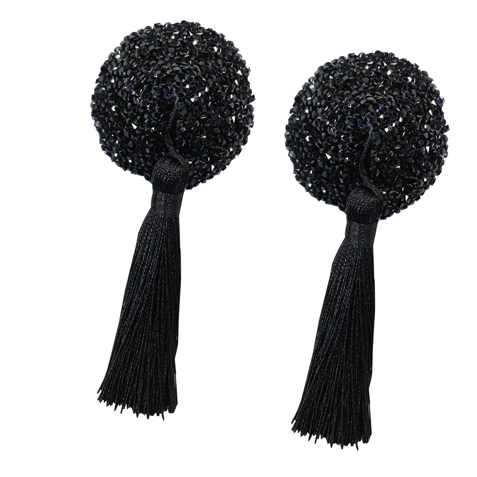 Sparkling Rhinestones Nipple Covers Pasties with Tassels Carnivals ...