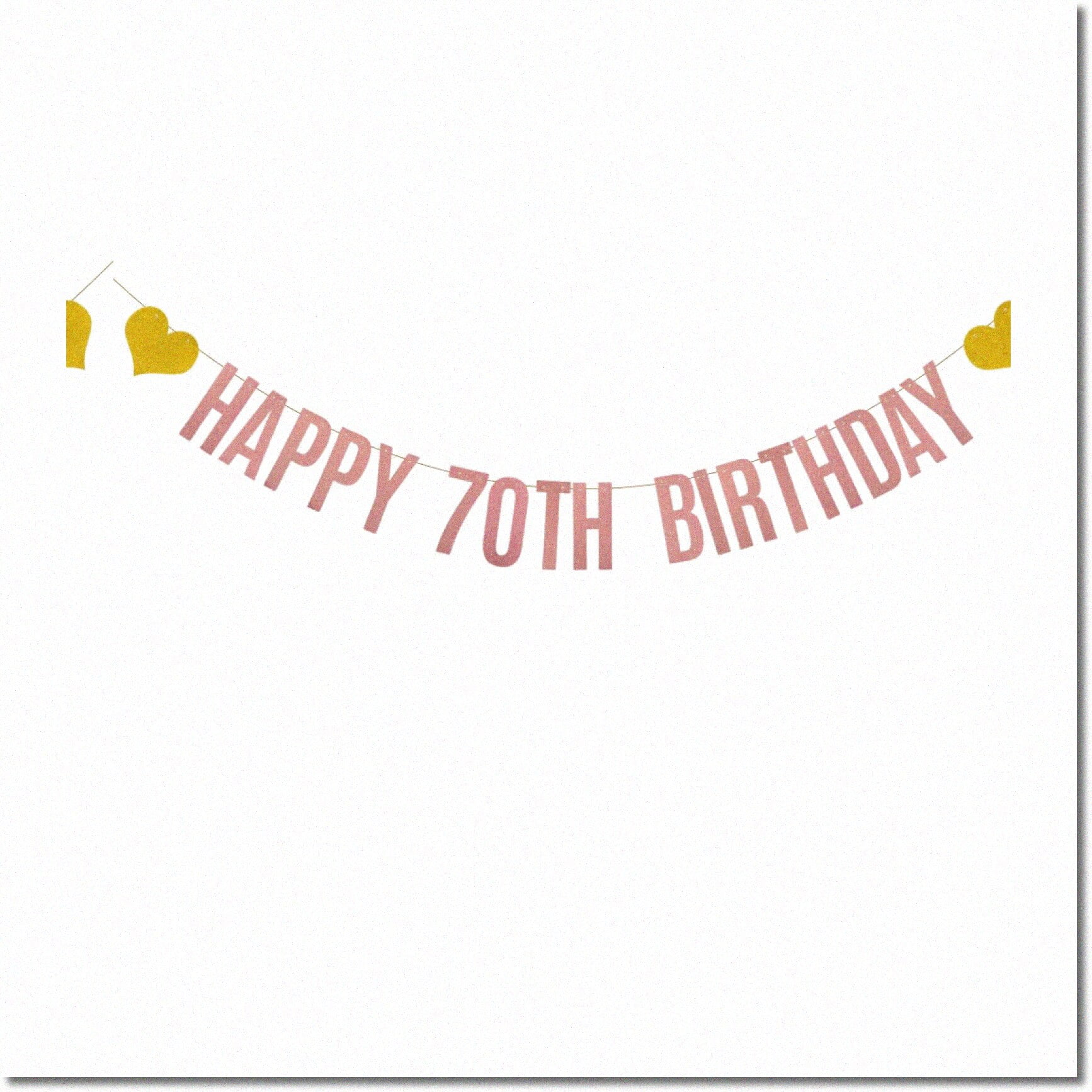 Sparkling Rose Gold 70th Birthday Celebration Kit - Glittery Banner ...