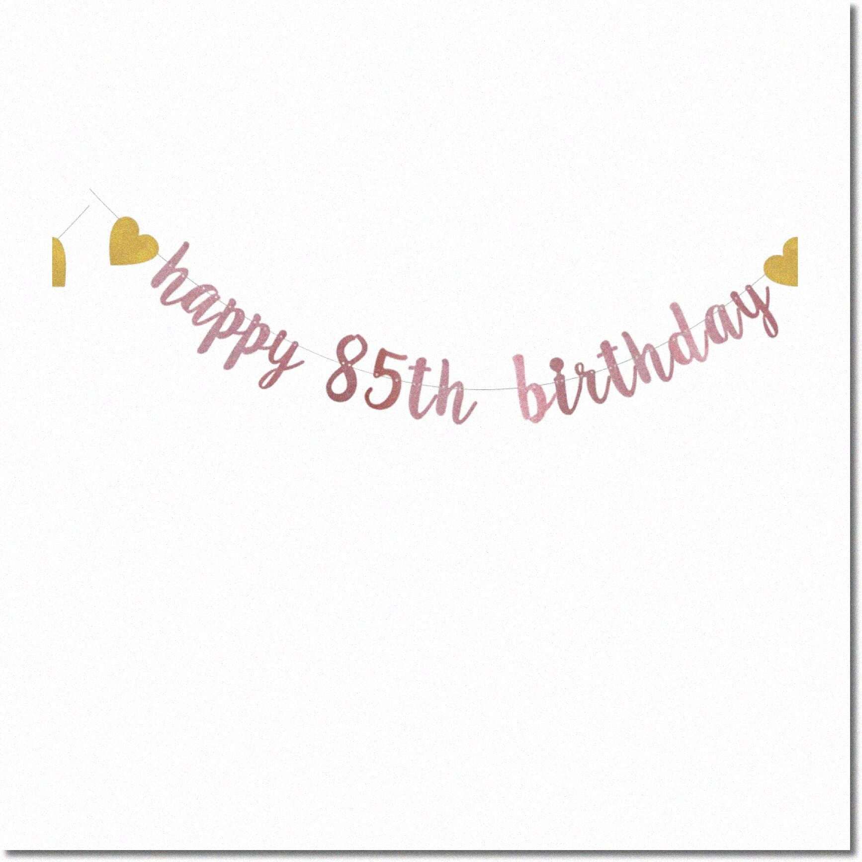 Sparkling Rose Gold Glitter Celebration Set - Pre-Strung Banner, 85th ...