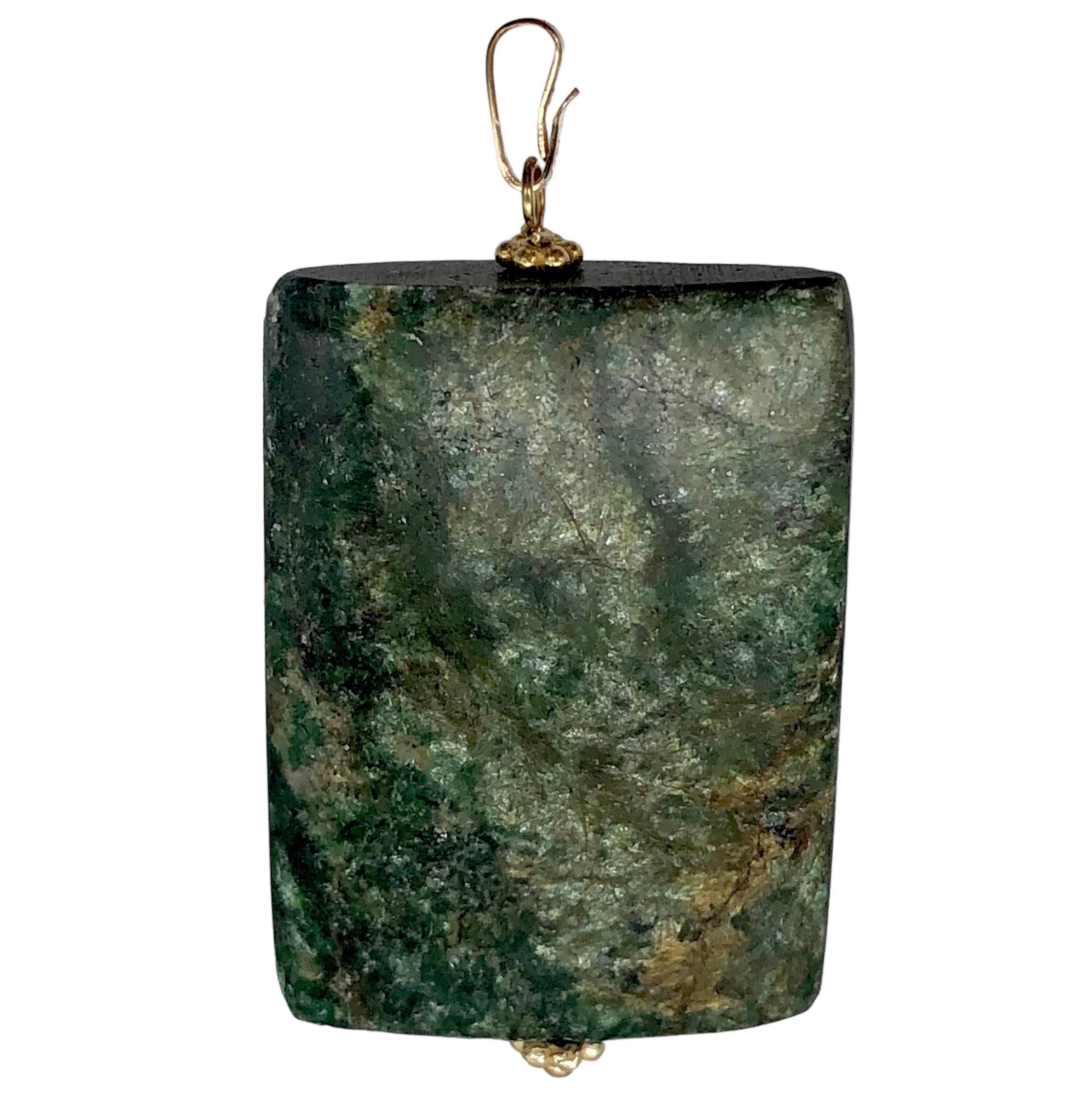 Sparkling Ruby Fuchsite 14K Gold Filled Rectangle Pendant | 35x25mm ...