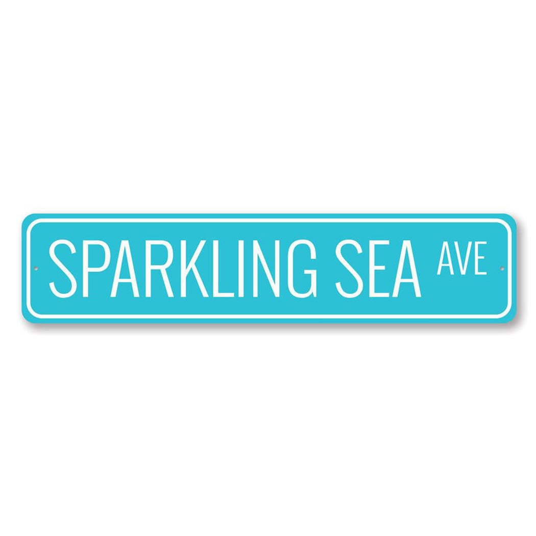 Sparkling Sea Ave Sign, Custom Beach Street Sign, Ocean Lover Sign ...