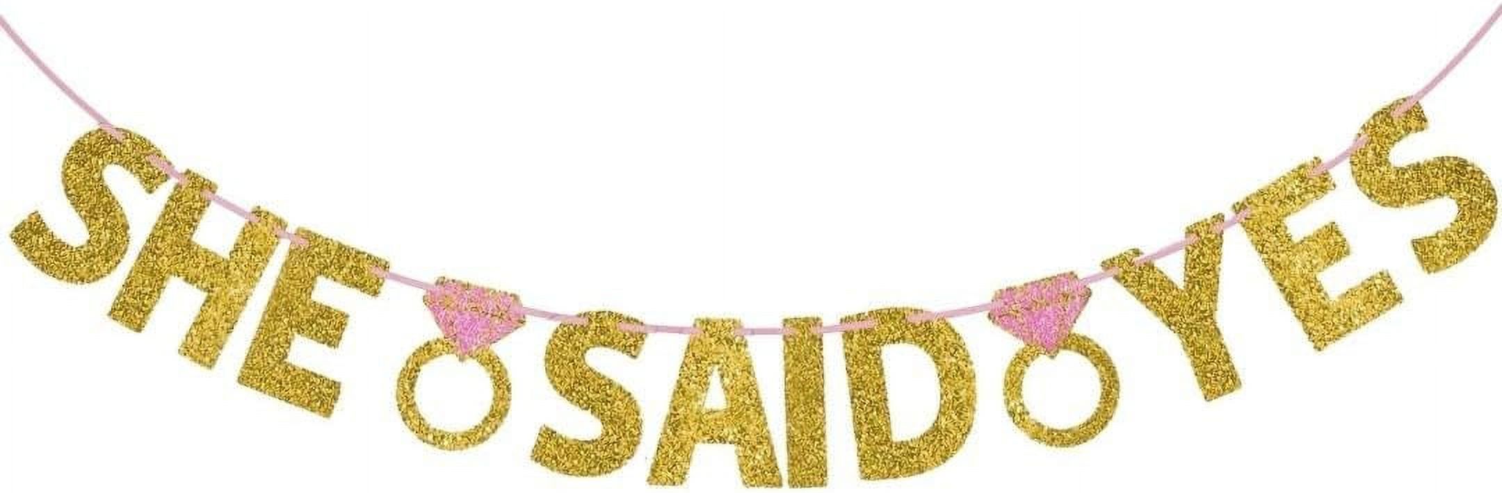 Sparkling "She Said Yes" Wedding Letter Banner - 6" Letters with 12 ...