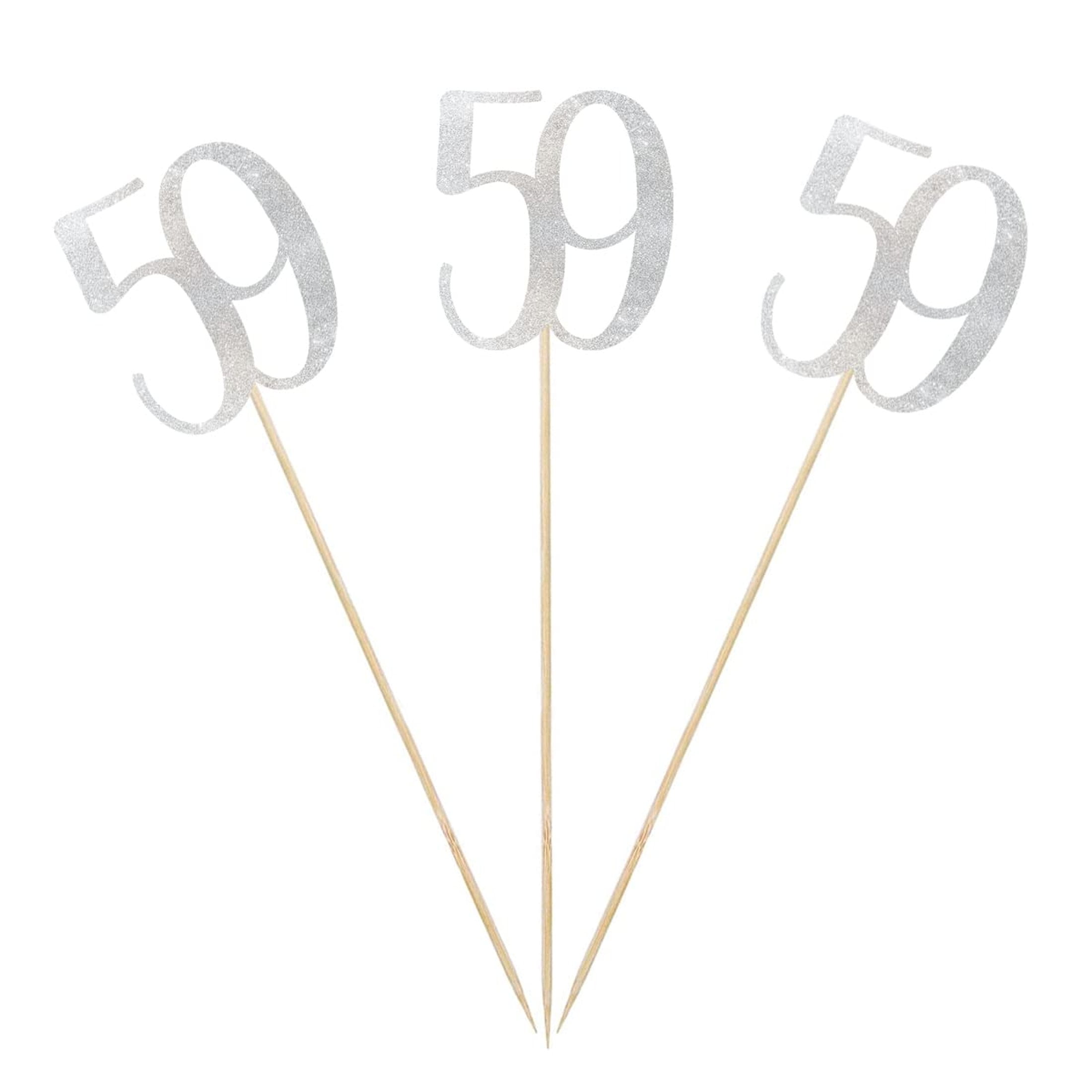 Sparkling Silver 59th Birthday Table Toppers, 12-Pack Glittering ...