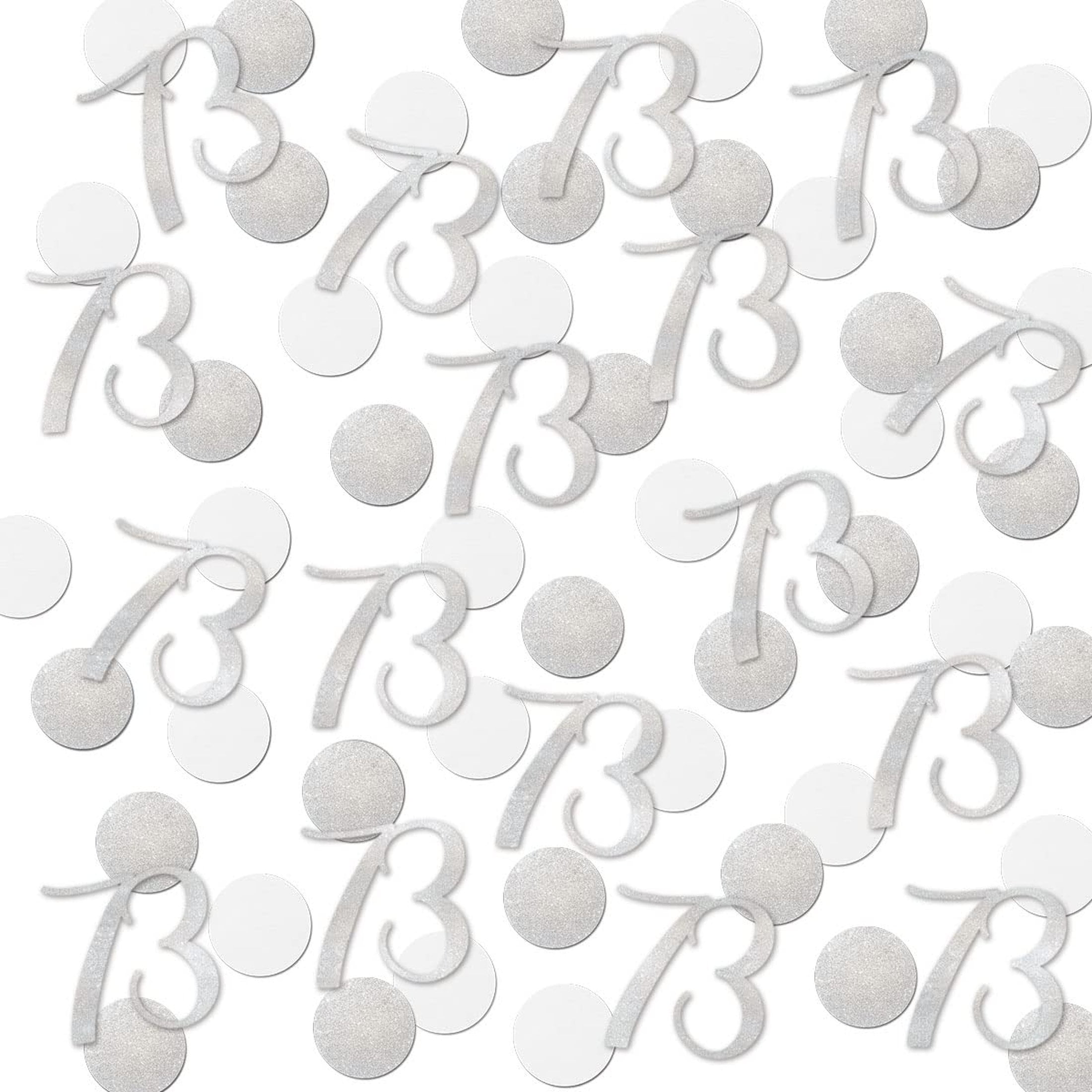 Sparkling Silver 70th Birthday Confetti Set, 200 Pieces of Shimmering ...