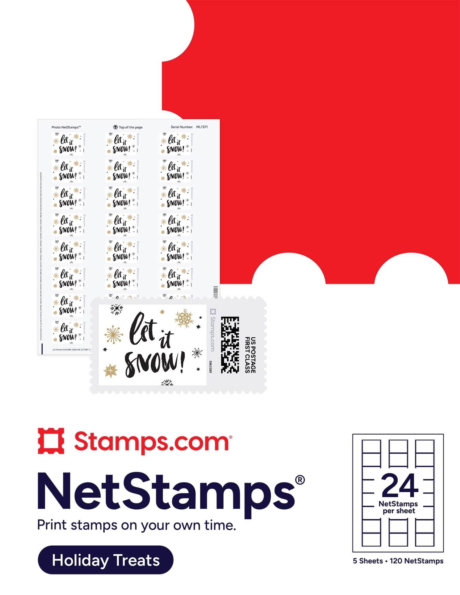 Sparkling Snow NetStamps 120 ct - Blank Postage Labels - NOT Forever ...