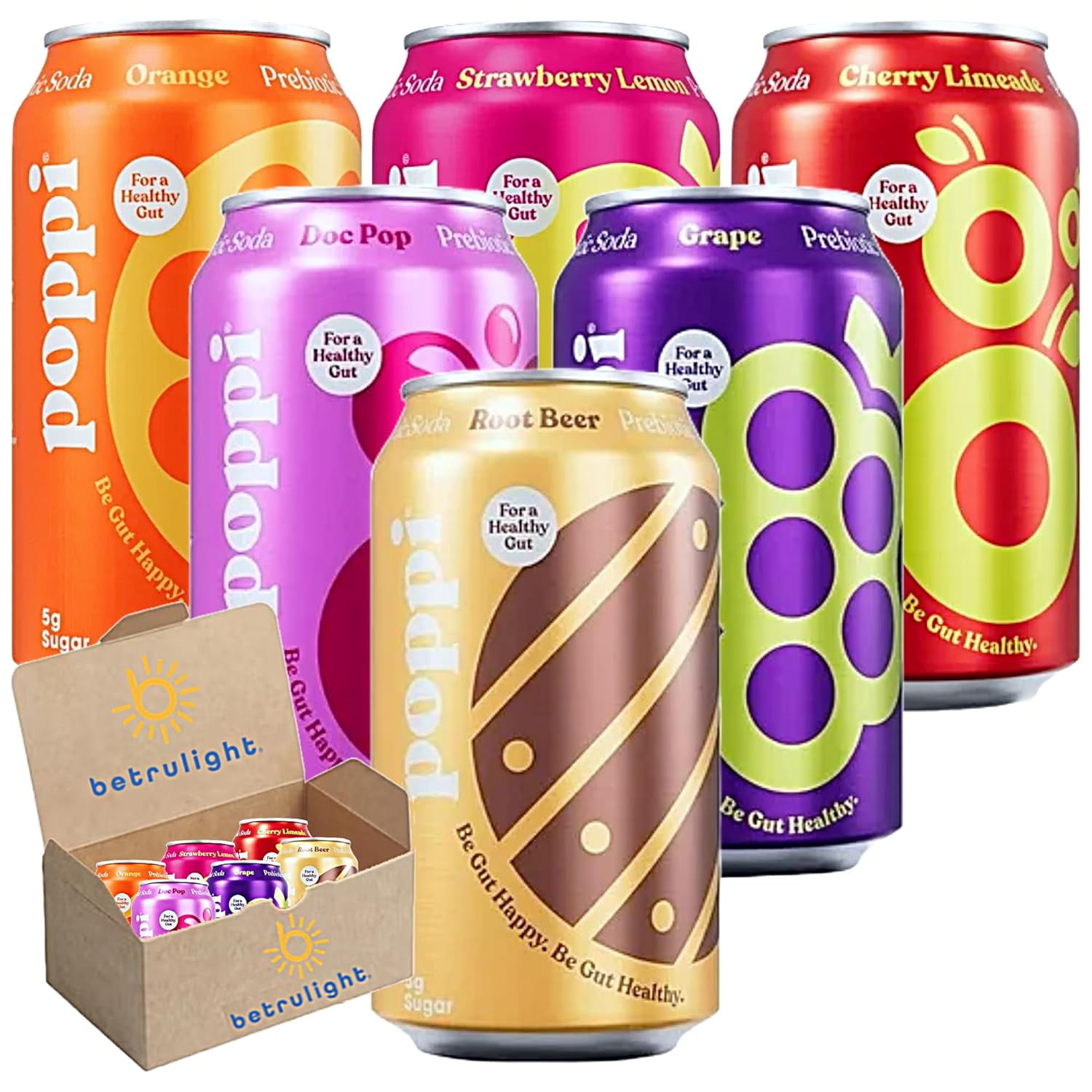 Sparkling Soda , Prebiotic Soda Soft Drinks Variety Pack for a Healthy ...