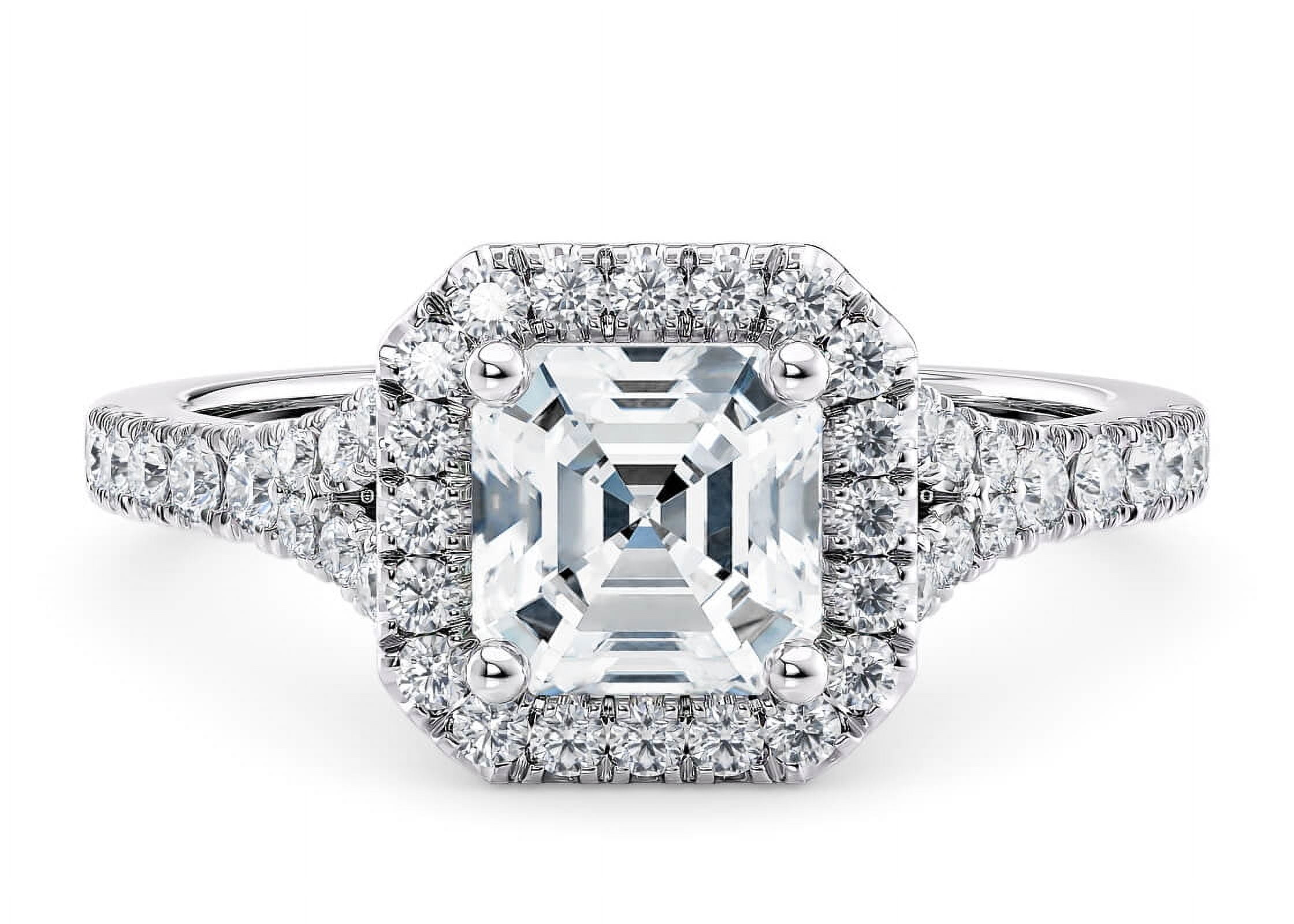 Sparkling Splendor split band 1 Ct Asscher Cut Moissanite Diamond ...