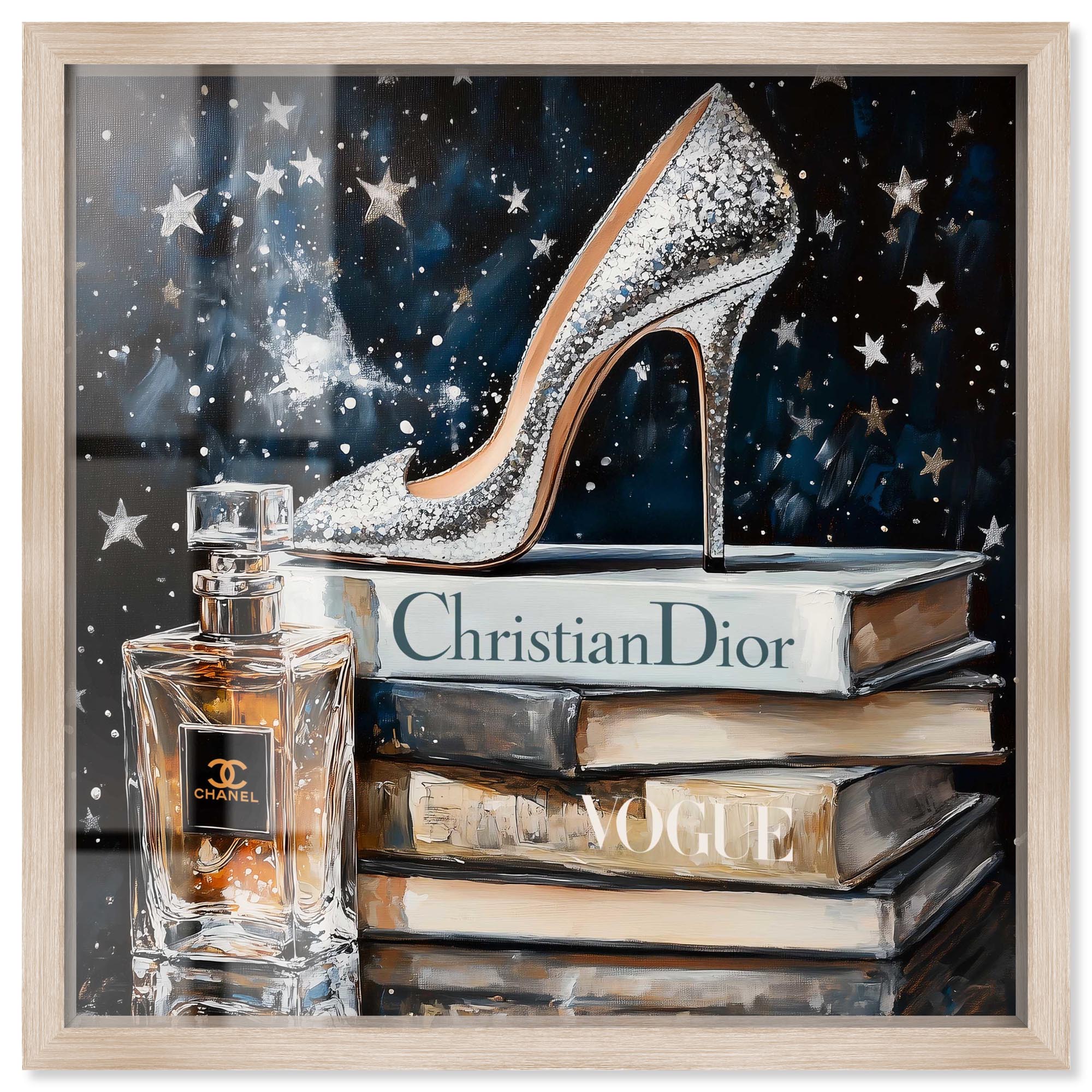 Sparkling Stars Heel Shadowbox Print Fashion Art Prints by Art Remedy ...
