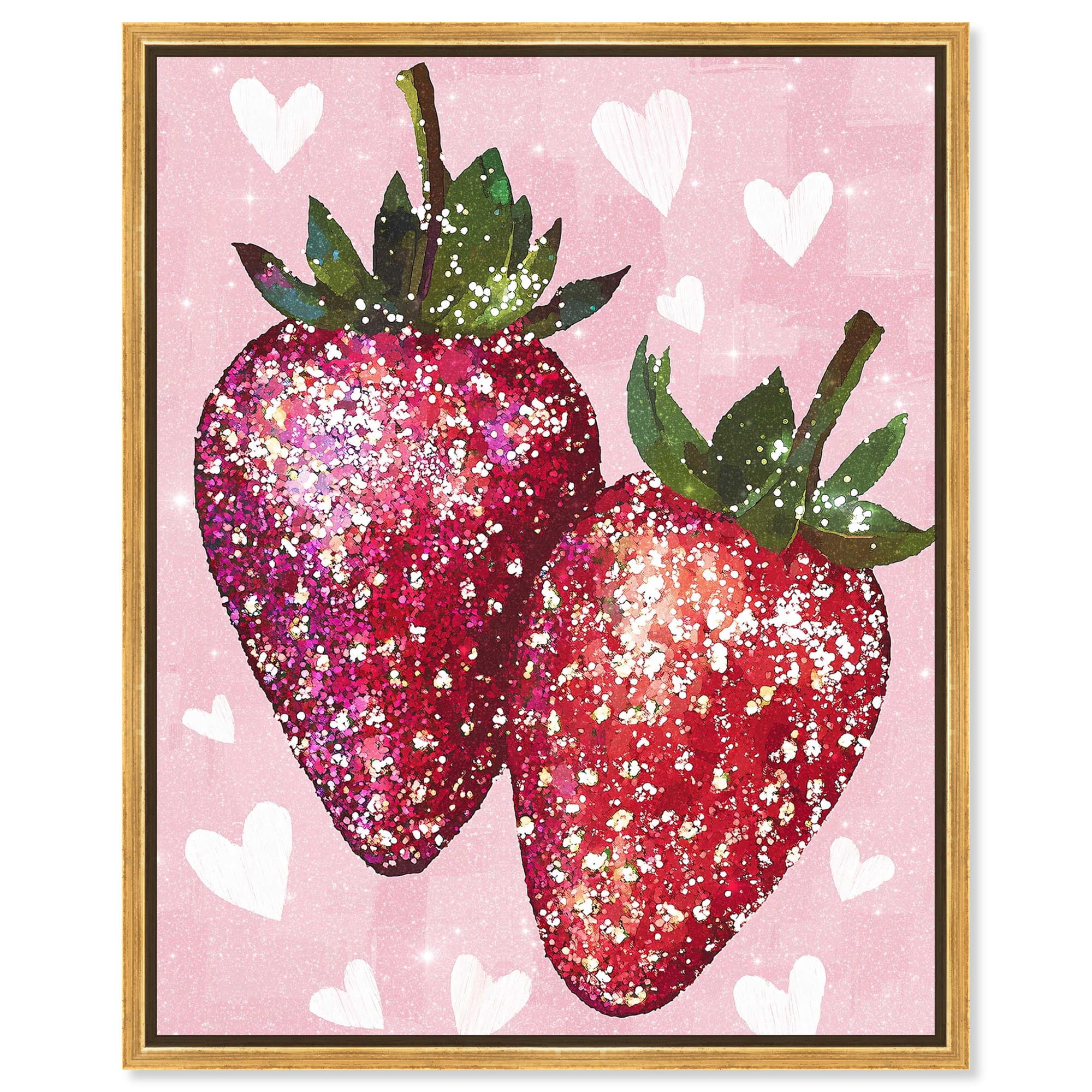 Sparkling Strawberries Canvas Trendy Art Prints by Art Remedy, Gold ...