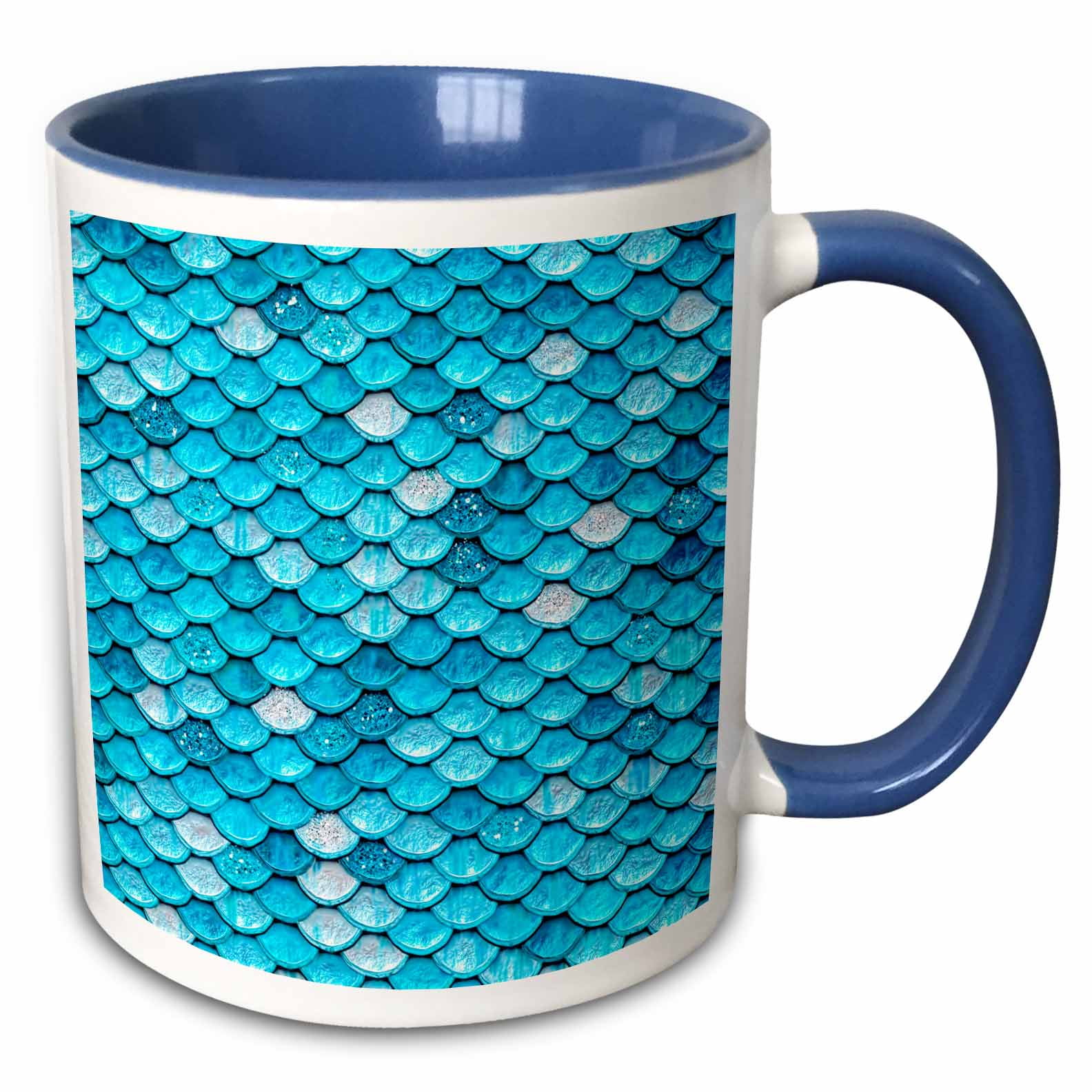 Sparkling Teal Luxury Metal Mermaid Scales Glitter Effect Art print ...