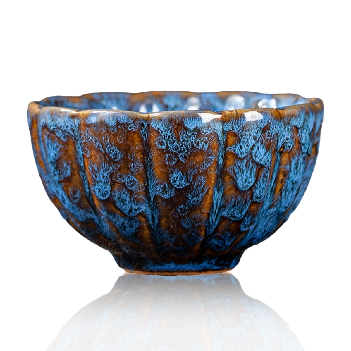 Sparkling Tianmu teacup, beautiful Jianzhan teacup, colored glaze, ceramic teacup, Chinese Kung ...