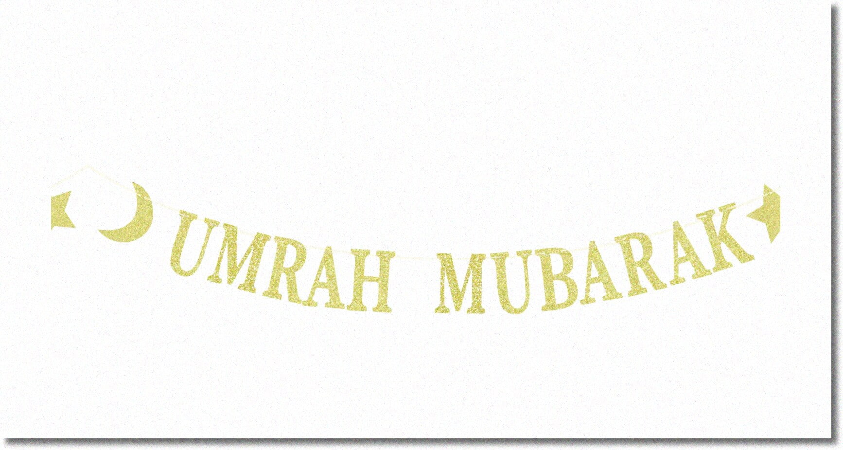 Sparkling Umrah Mubarak Festive Banner - Shimmering Eid Festival Muslim ...