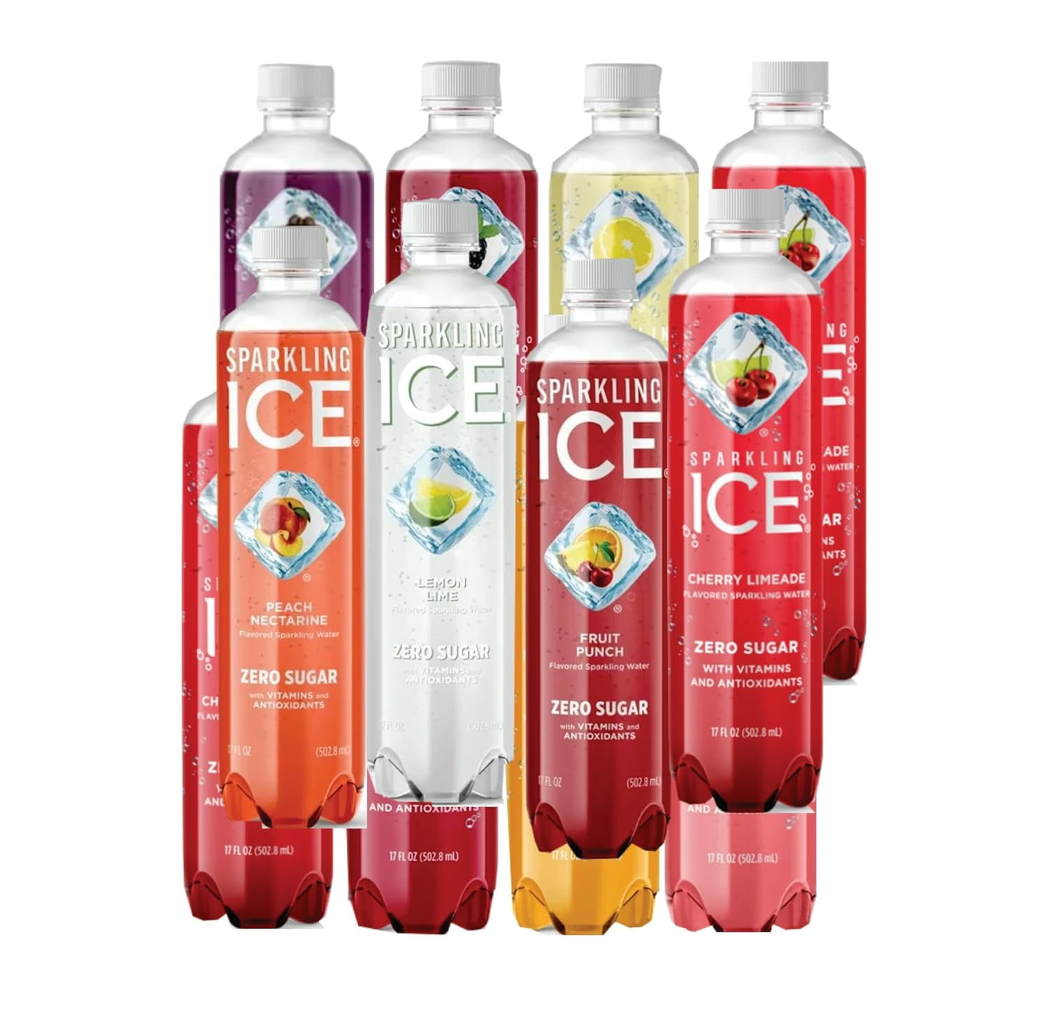 Sparkling Water Flavored - 16 Bottles Random Flavors - 17fl oz ...