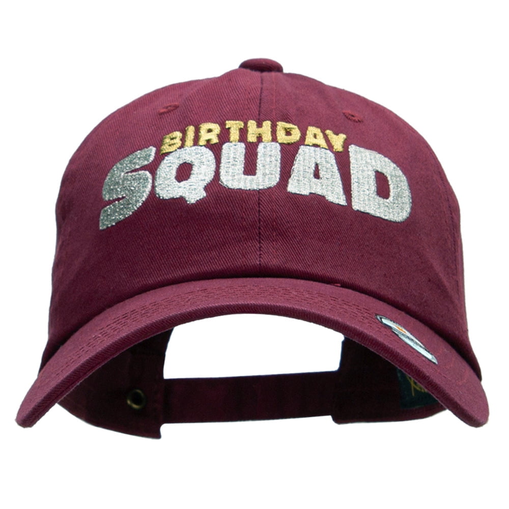Sparkly Birthday Squad Embroidered Unstructured Cotton Twill Washed Cap ...