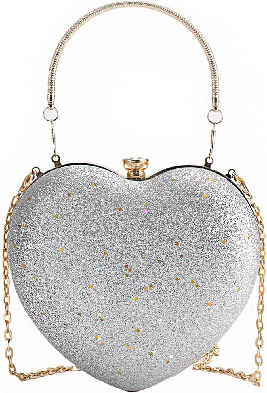 Sparkly Clutch Purses for Women Formal Clutch, Heart Shape Evening Bag ...