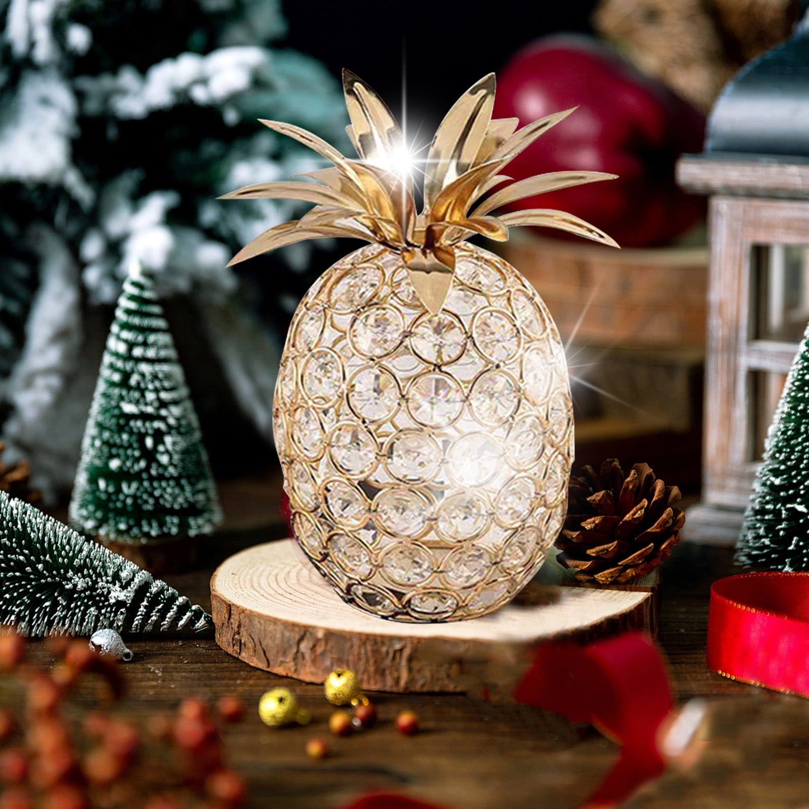 Sparkly Crystal Metal Pineapple Pear Table Centerpiece, Nordic ...